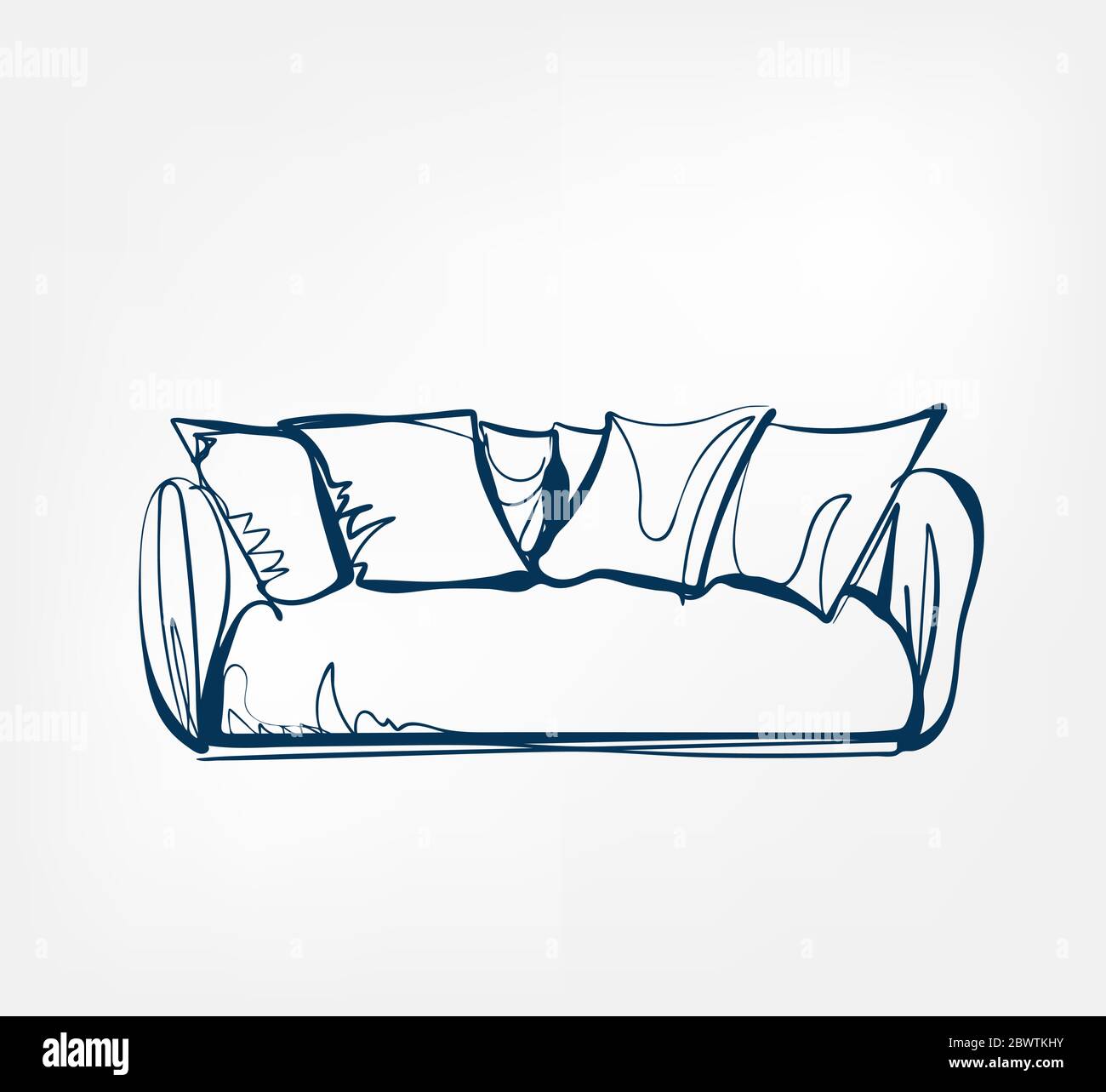sofa one line vector design element Stock Vector Image & Art - Alamy