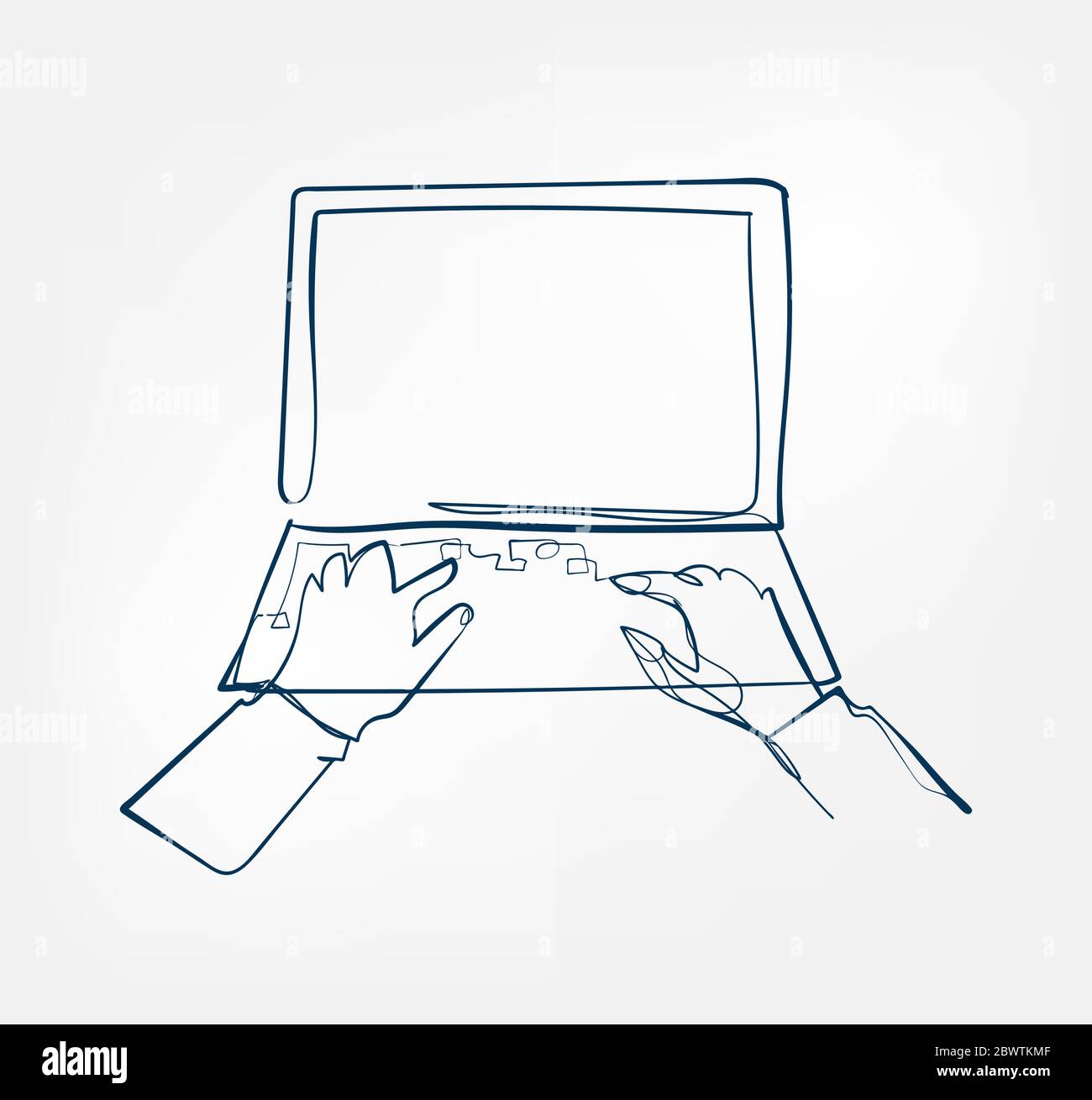 Work laptop hands keyboard Stock Vector Images - Alamy