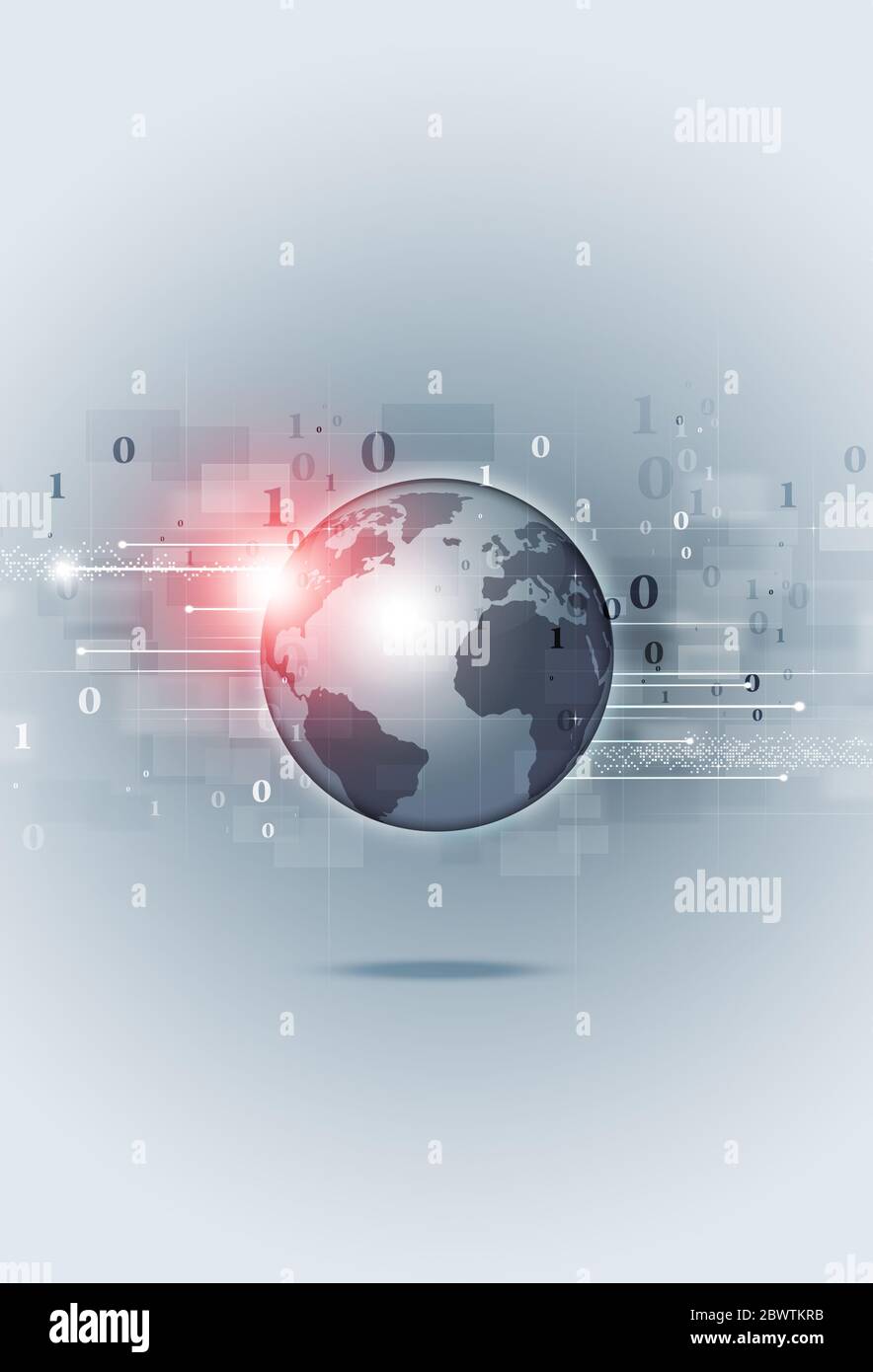 binary coding technology global concept blue business banner Stock Photo - Alamy