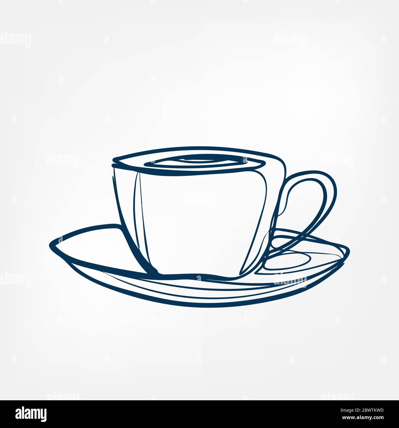 tea coffee cup one line vector design element Stock Vector Image & Art ...