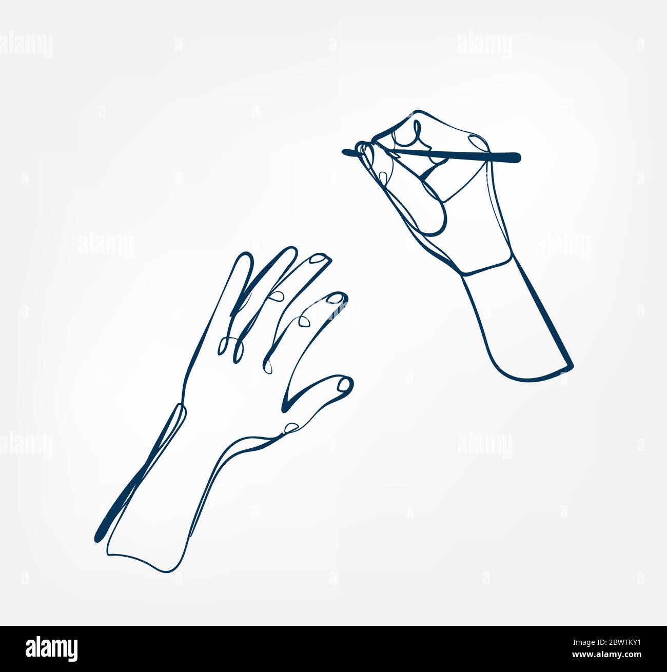 hand pen write one line vector design element Stock Vector Image & Art ...