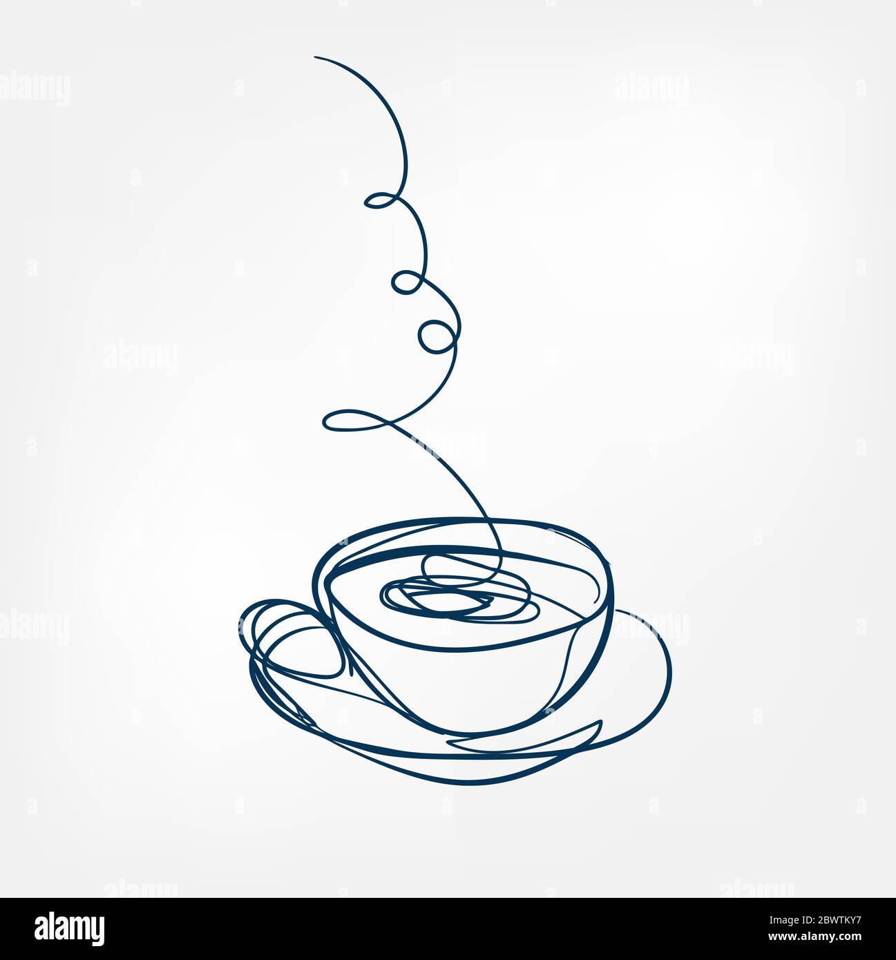 tea coffee cup one line vector design element Stock Vector Image & Art ...
