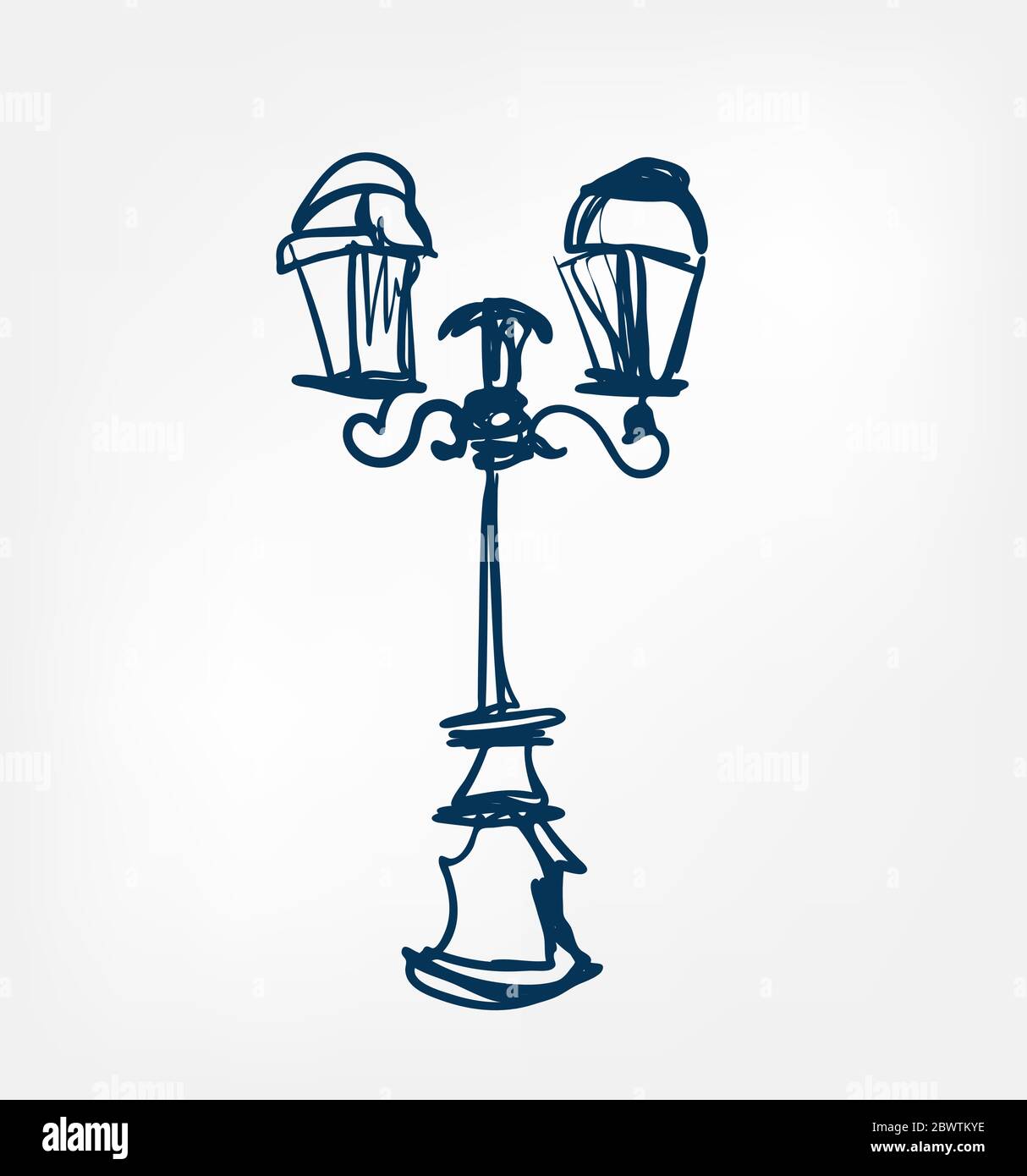 streetlight one line vector design element Stock Vector Image & Art - Alamy