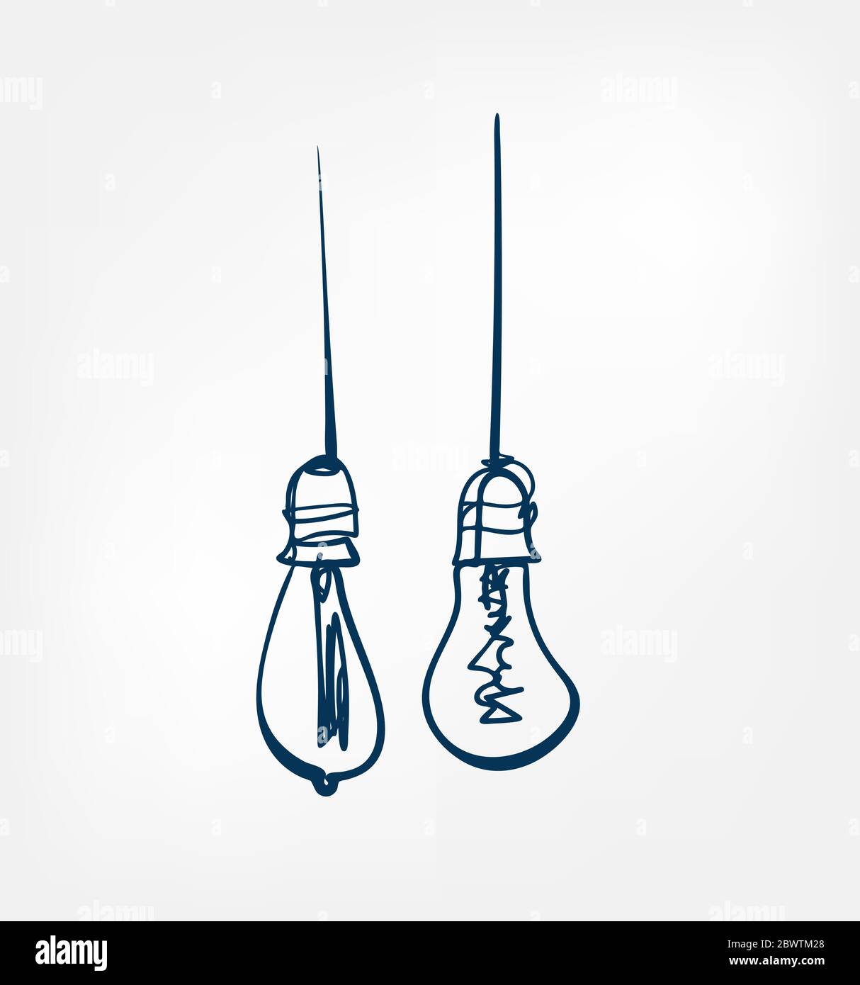 light bulb one line vector design element Stock Vector Image & Art - Alamy