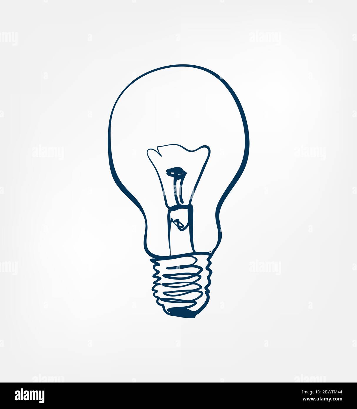 light bulb one line vector design element Stock Vector Image & Art - Alamy