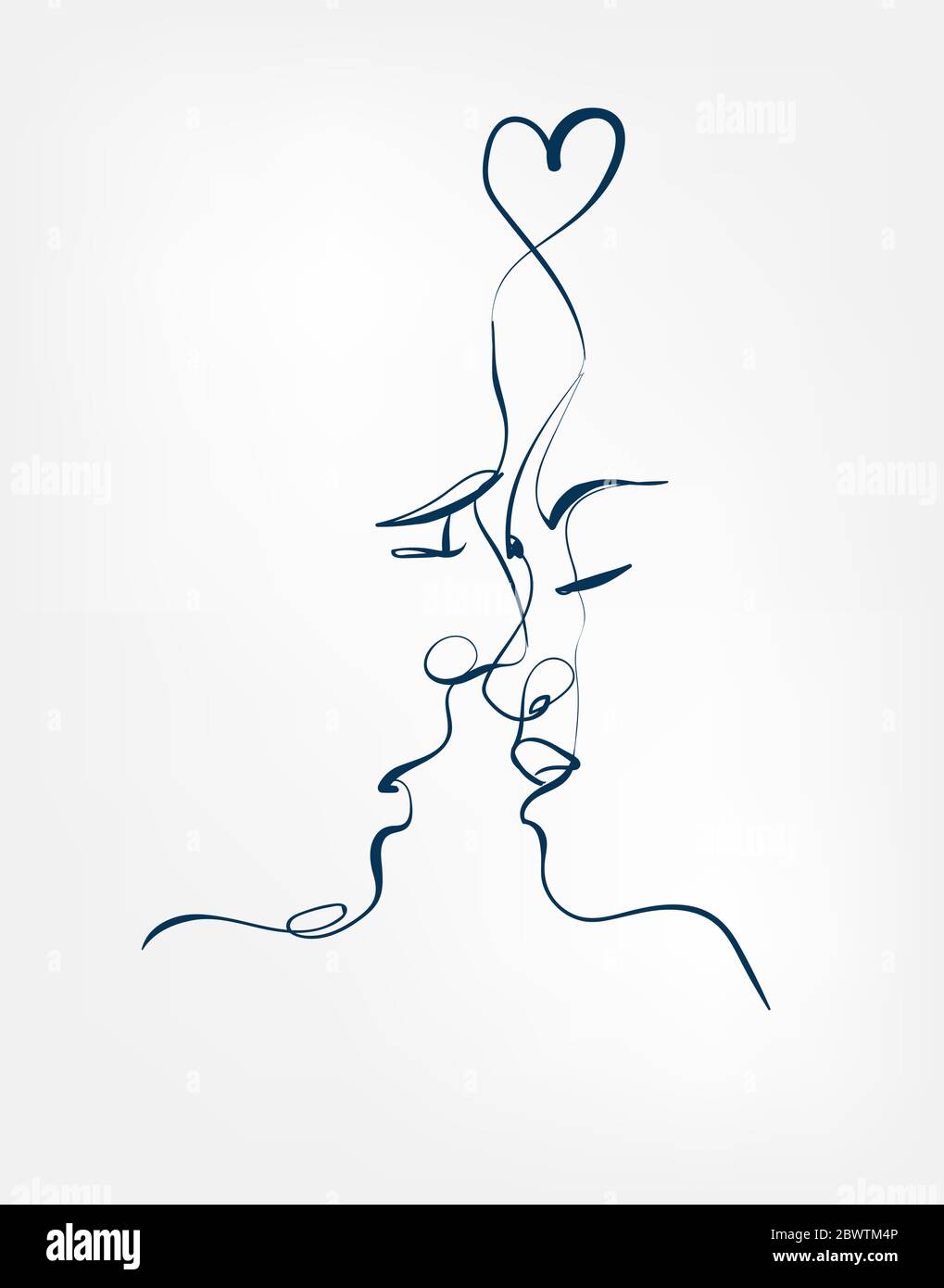 kiss vector art line isolated doodle Stock Vector Image & Art - Alamy