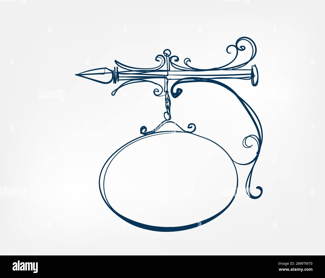 signboard vector art line isolated doodle Stock Vector Image & Art - Alamy