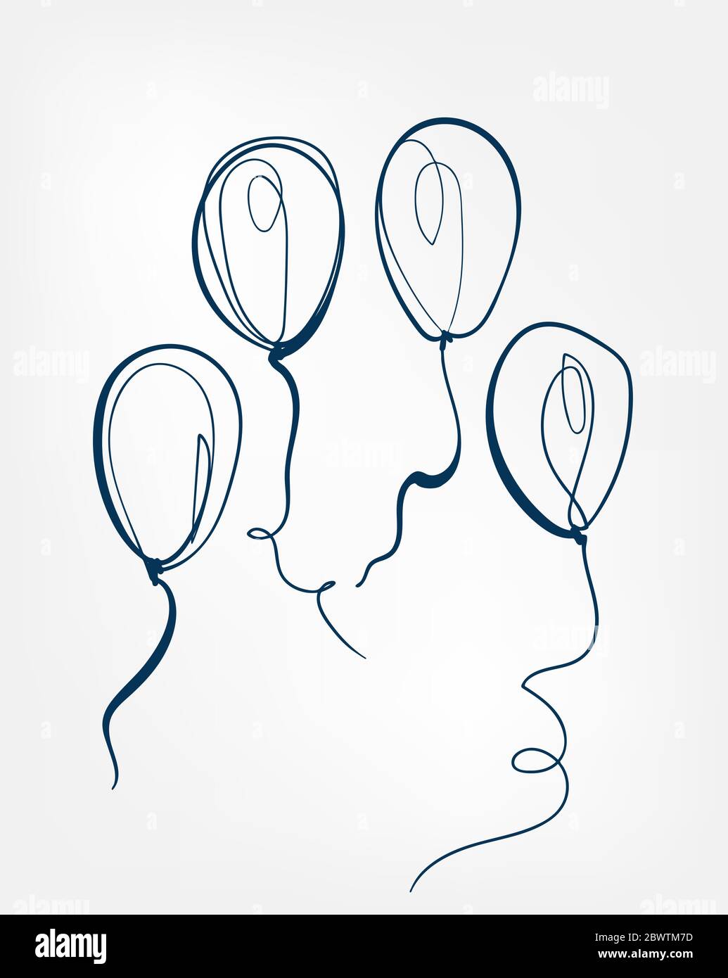 balloon one line vector isolated design Stock Vector Image & Art - Alamy