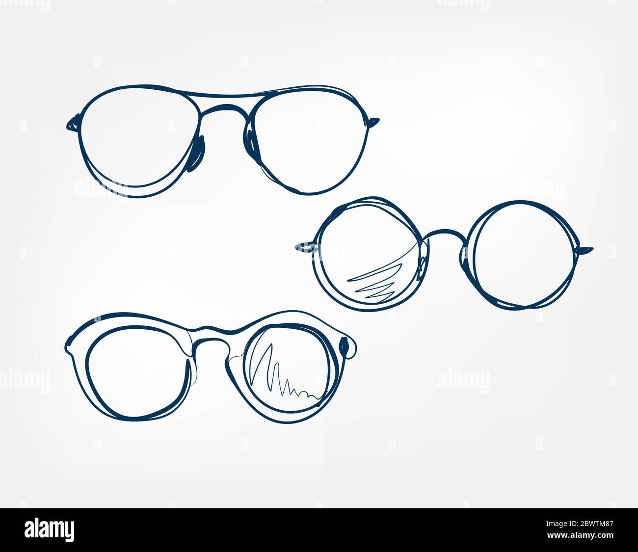 One line drawing eye glasses hi-res stock photography and images - Alamy