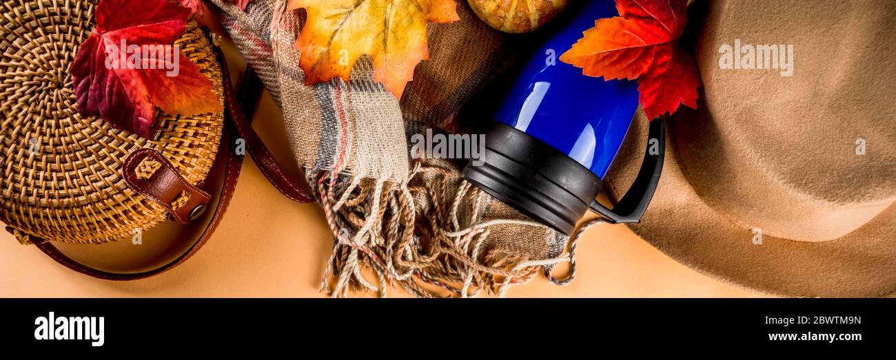 Fall cosiness rustic background. Autumn walks, garden relaxation ...