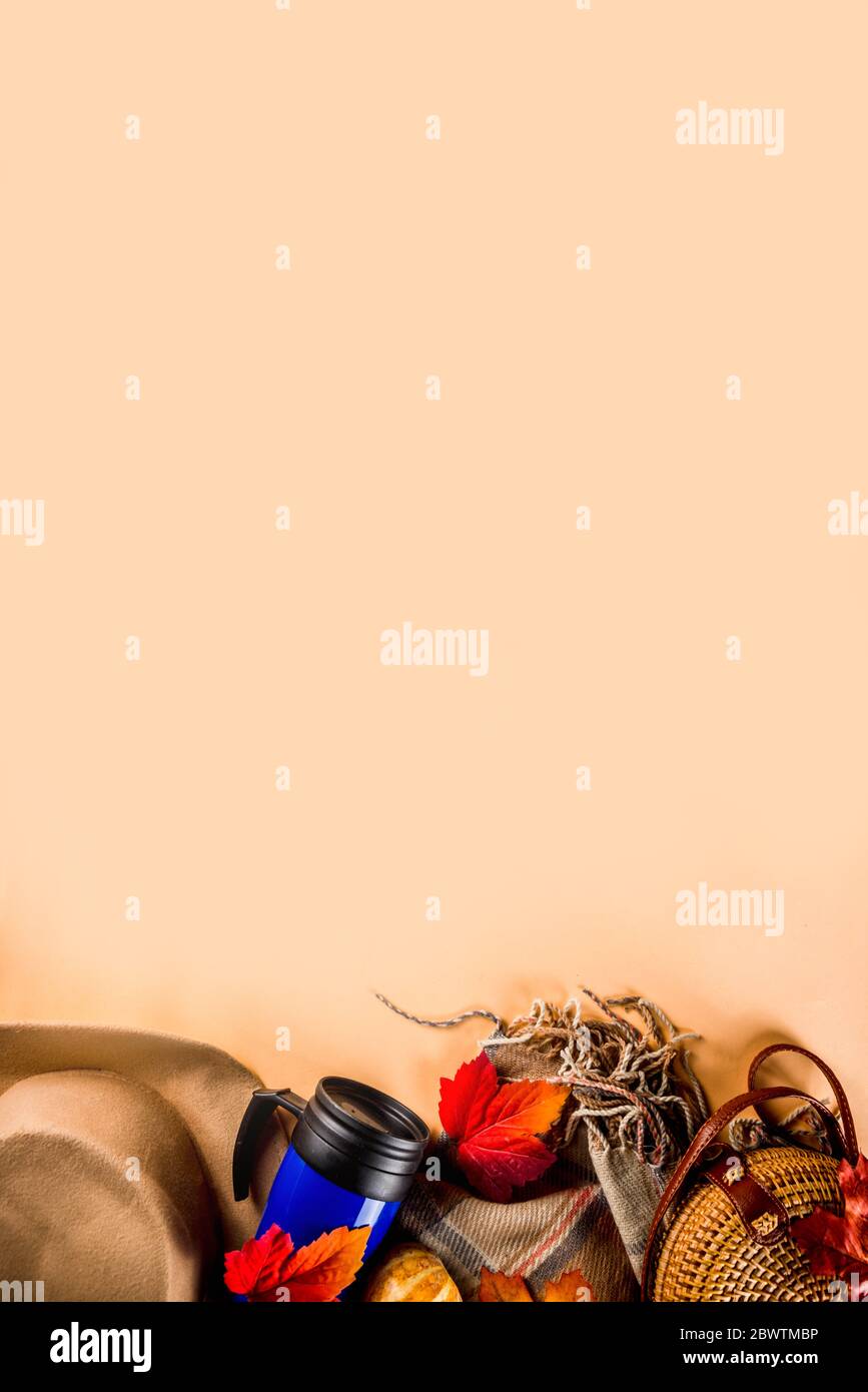 Fall cosiness rustic background. Autumn walks, garden relaxation ...