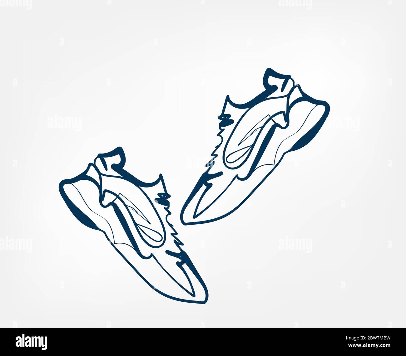 sneakers one line vector design element Stock Vector Image & Art - Alamy