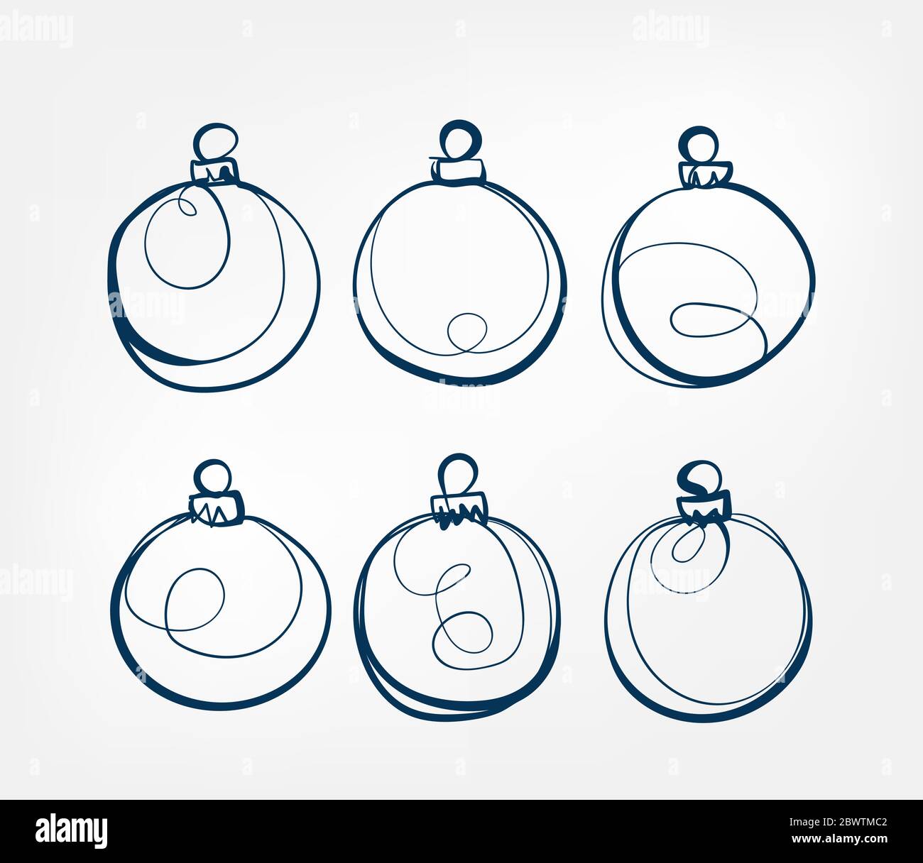 christmas balls one line vector isolated design Stock Vector Image ...