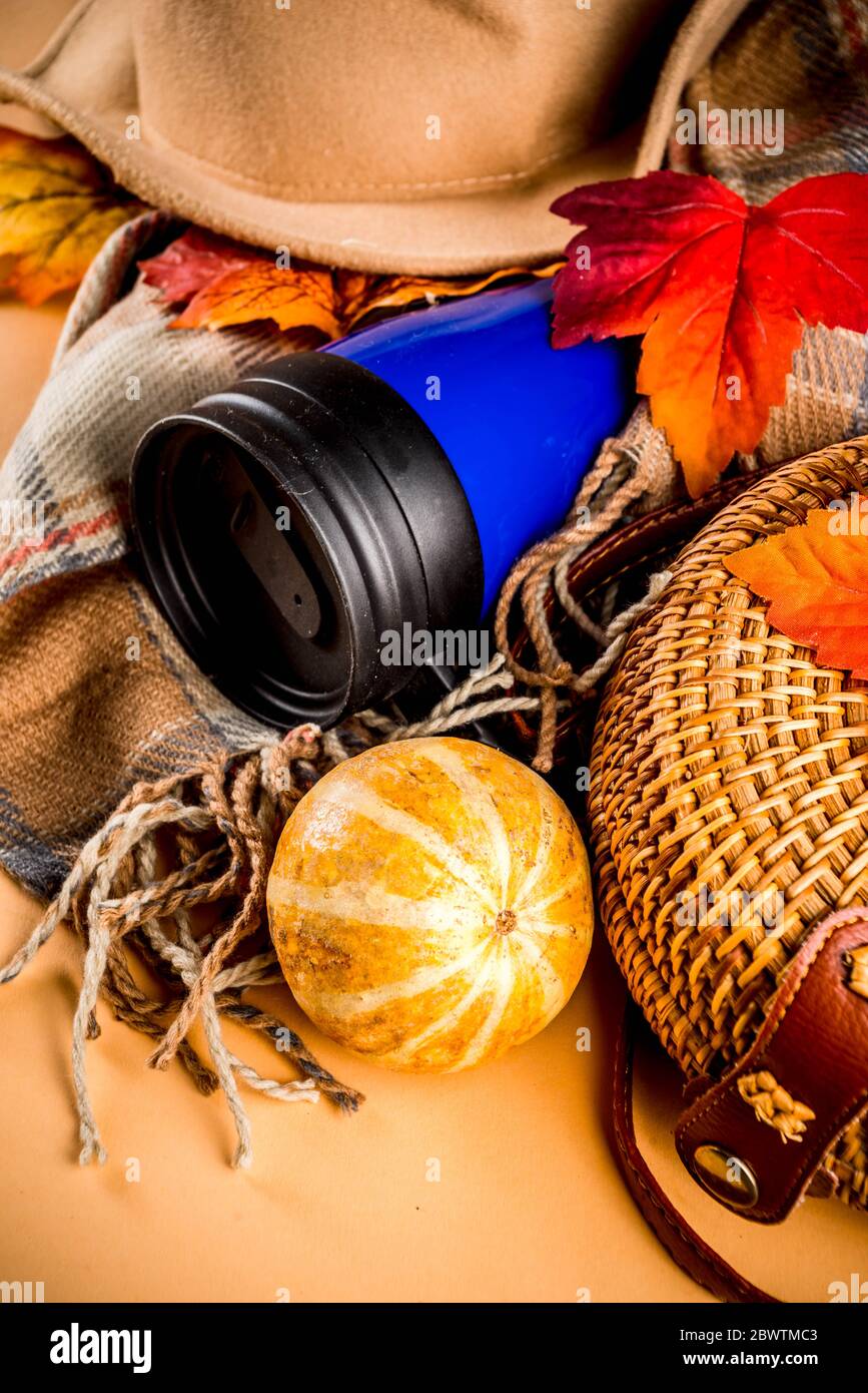 Fall cosiness rustic background. Autumn walks, garden relaxation ...