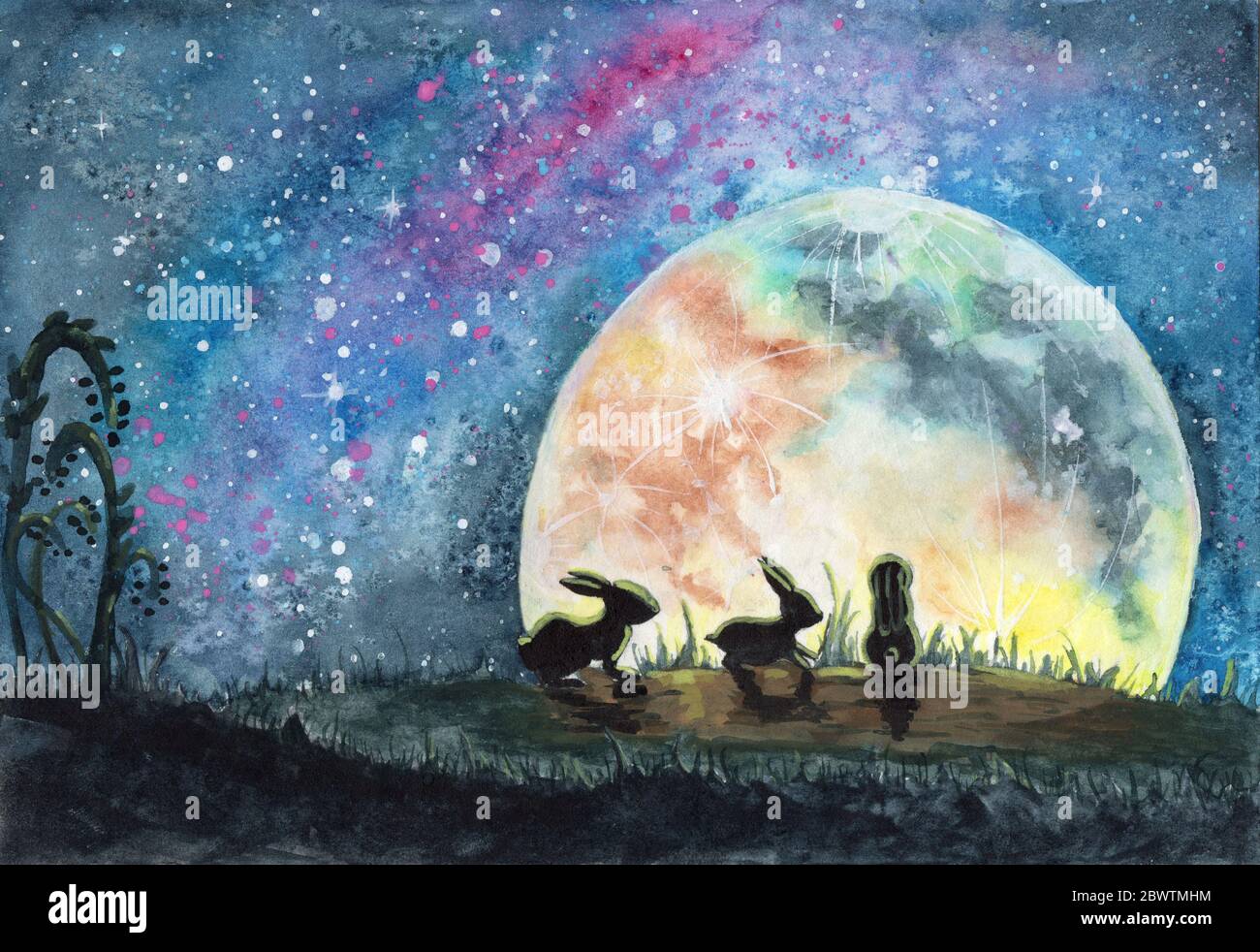 Colorful moon hi-res stock photography and images - Alamy