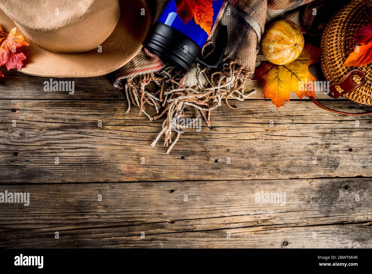 Fall cosiness rustic background. Autumn walks, garden relaxation ...
