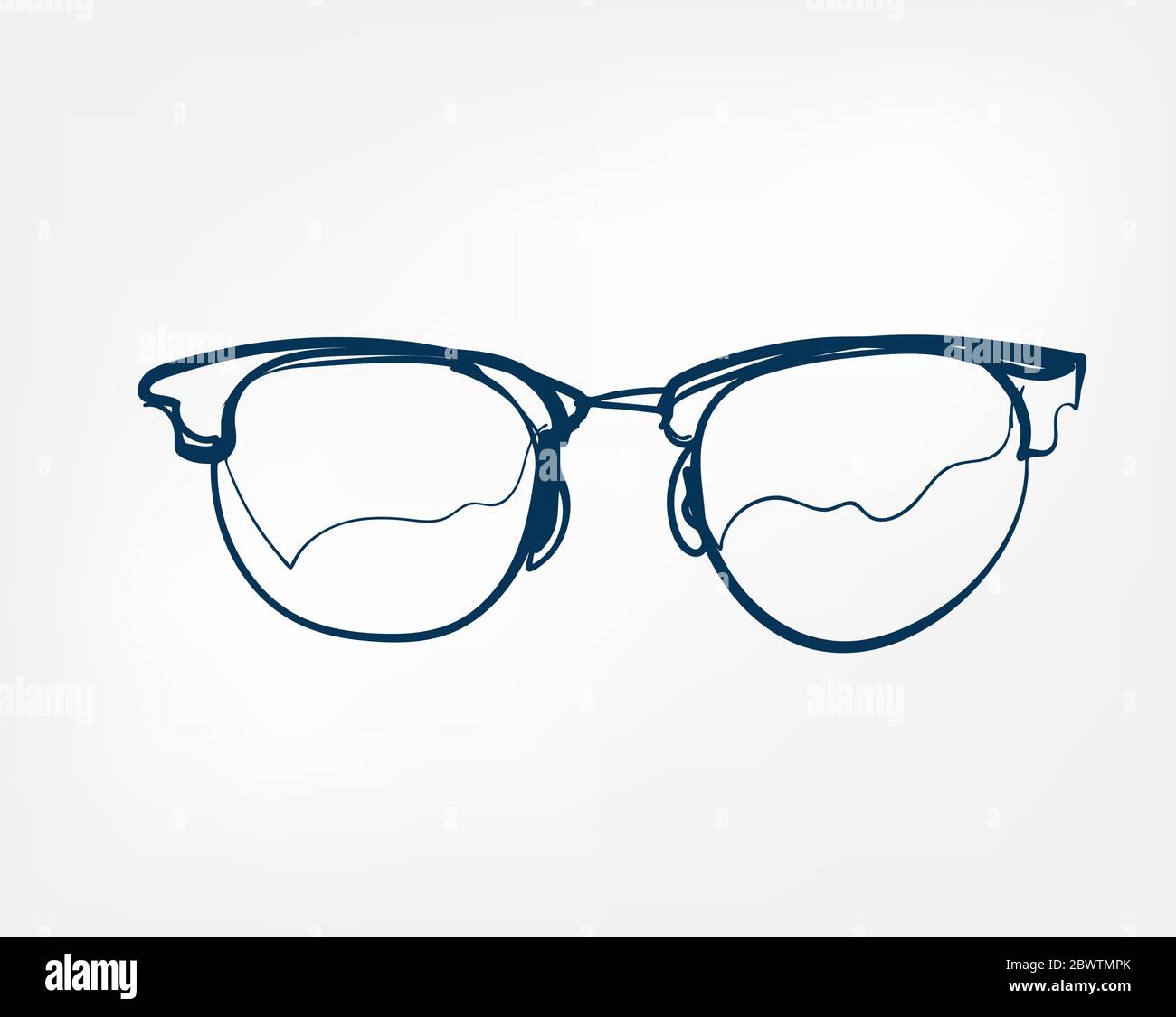 eyeglass frame one line vector isolated design Stock Vector Image & Art ...