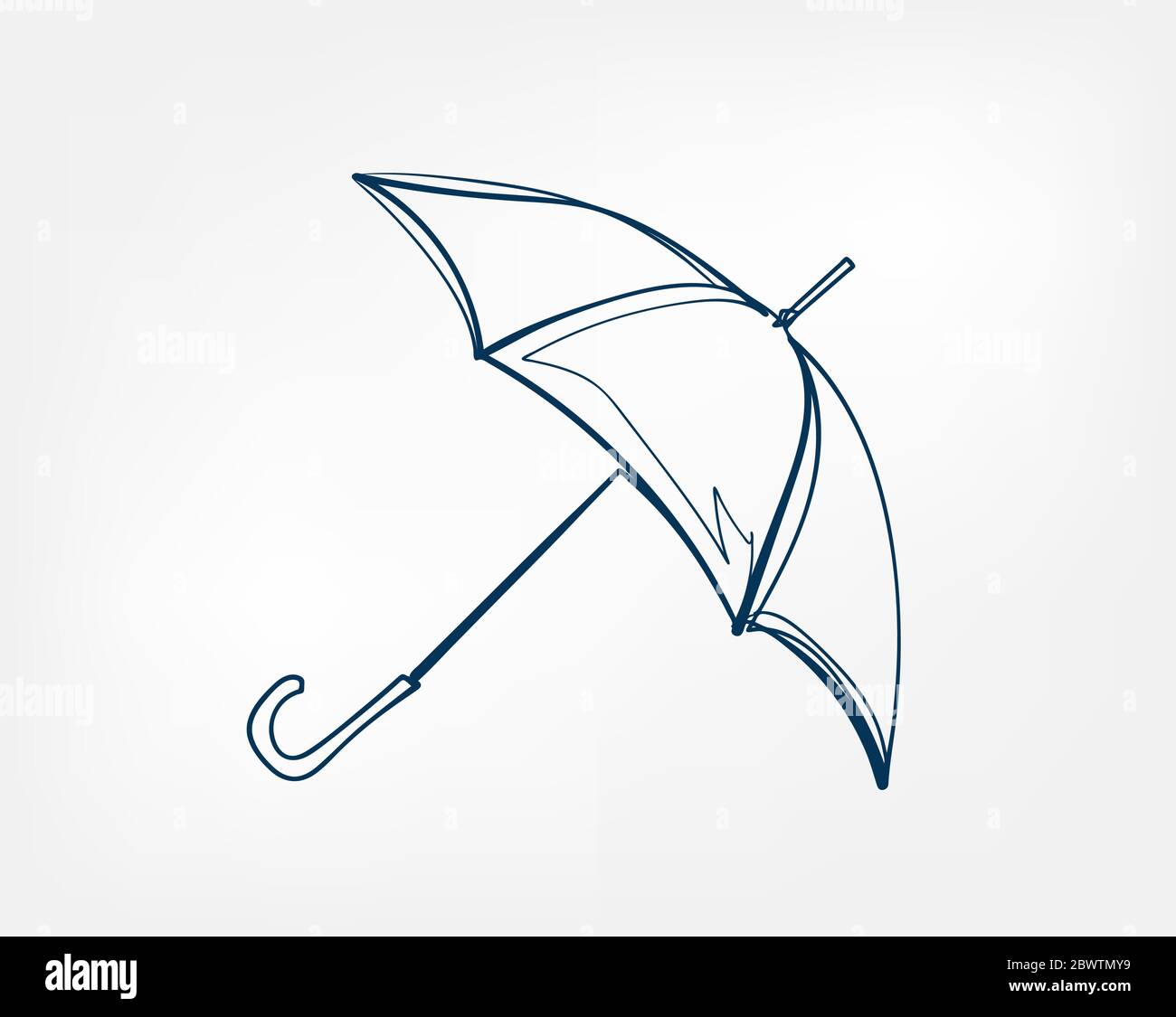 umbrella one line vector isolated design Stock Vector Image & Art - Alamy