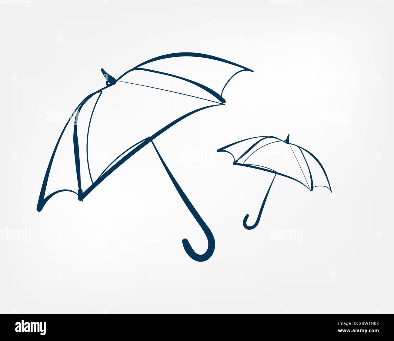 umbrella one line vector isolated design Stock Vector Image & Art - Alamy