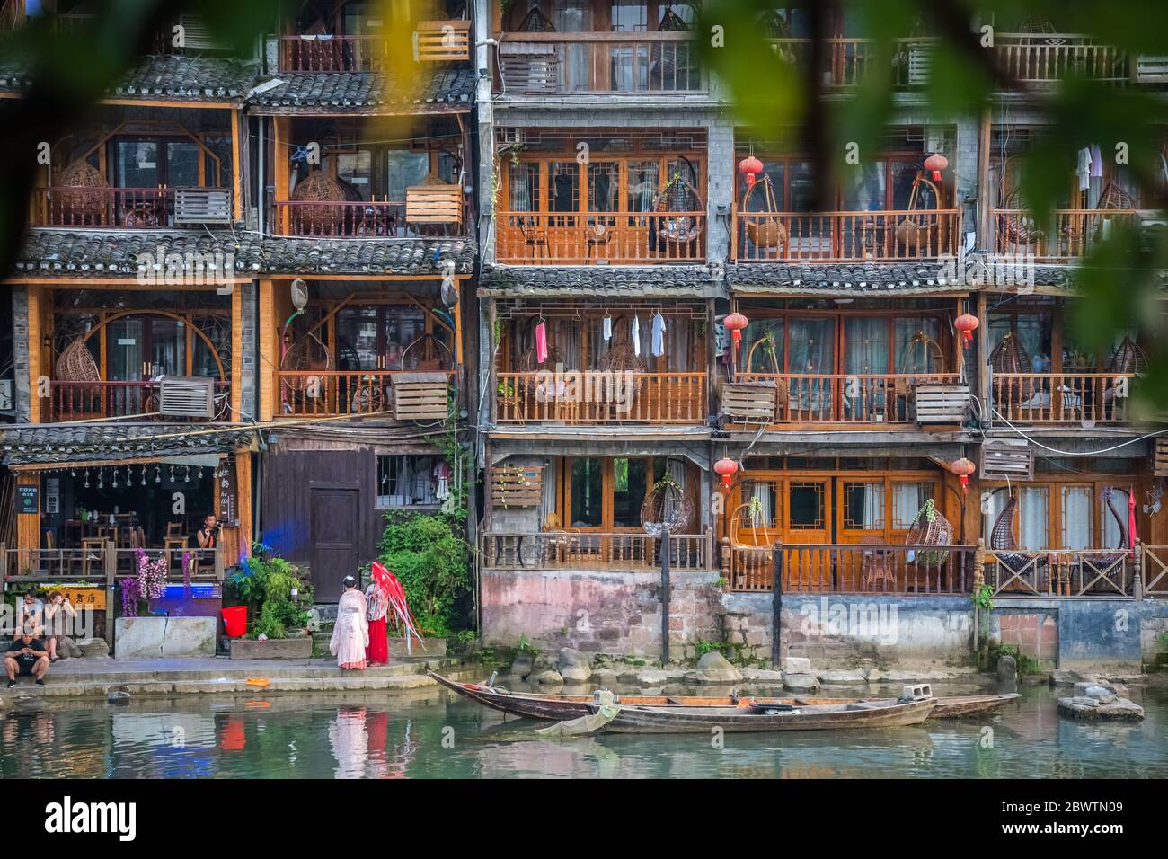 Feng Huang, China - August 2019 : Chinese women dressed in traditional ...