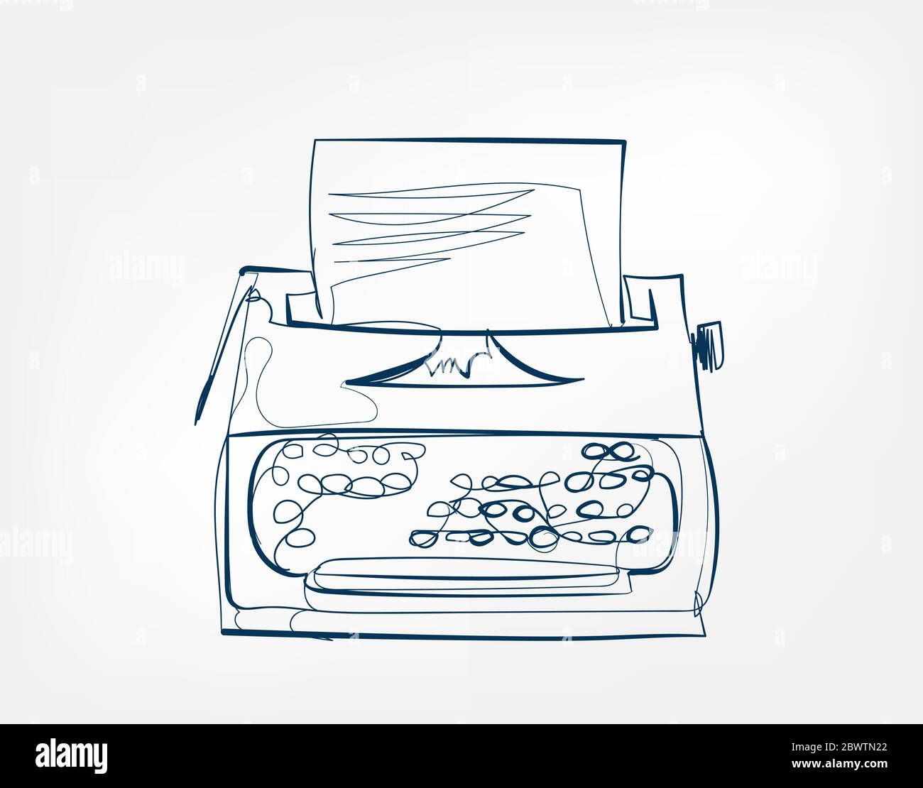 Writer typewriter doodle icon hi-res stock photography and images - Alamy