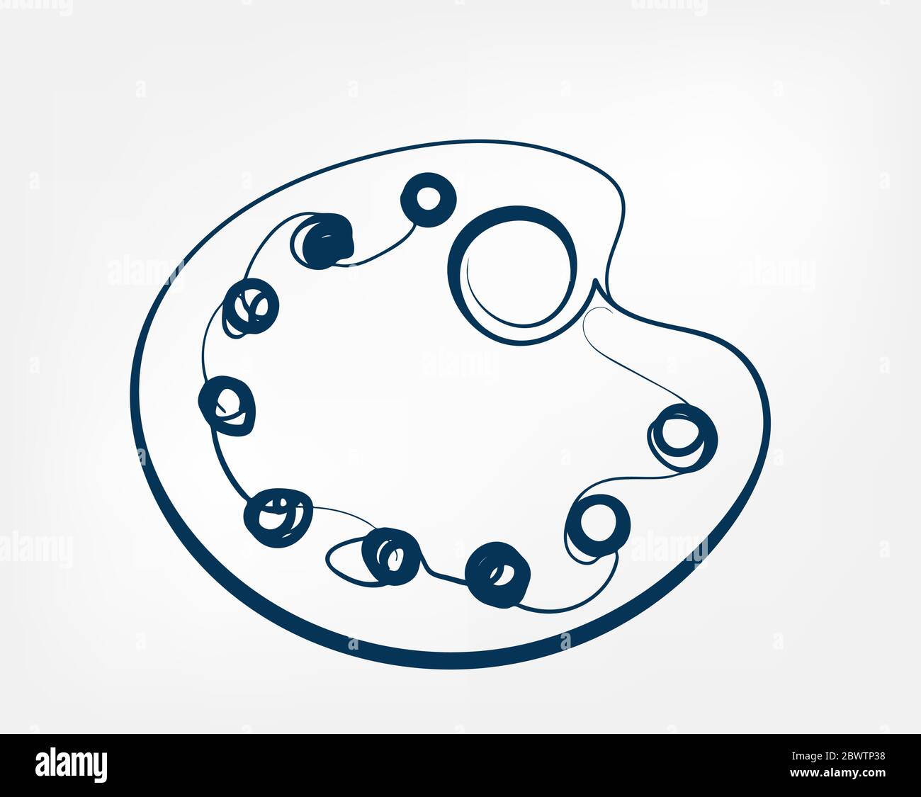 palette color one line vector isolated design Stock Vector Image & Art ...