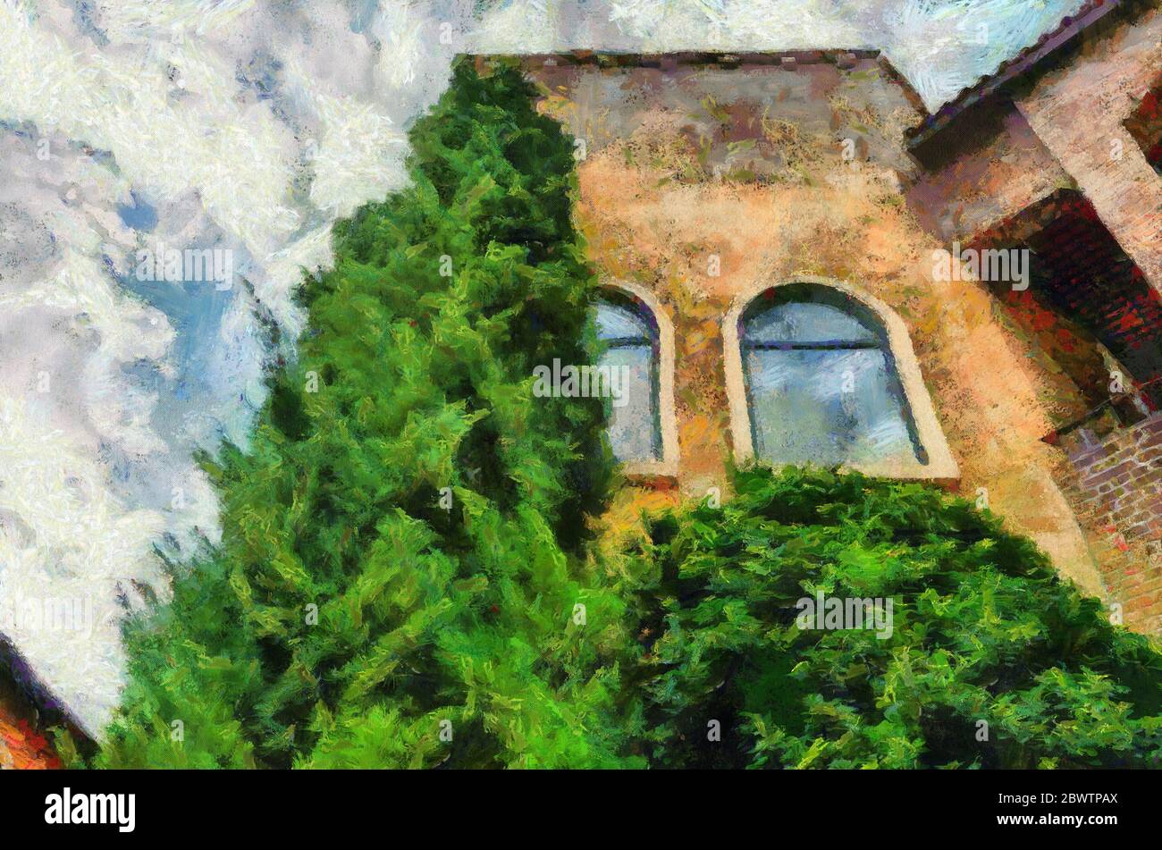 Italian style Colorful Italian style architecture Illustrations creates ...