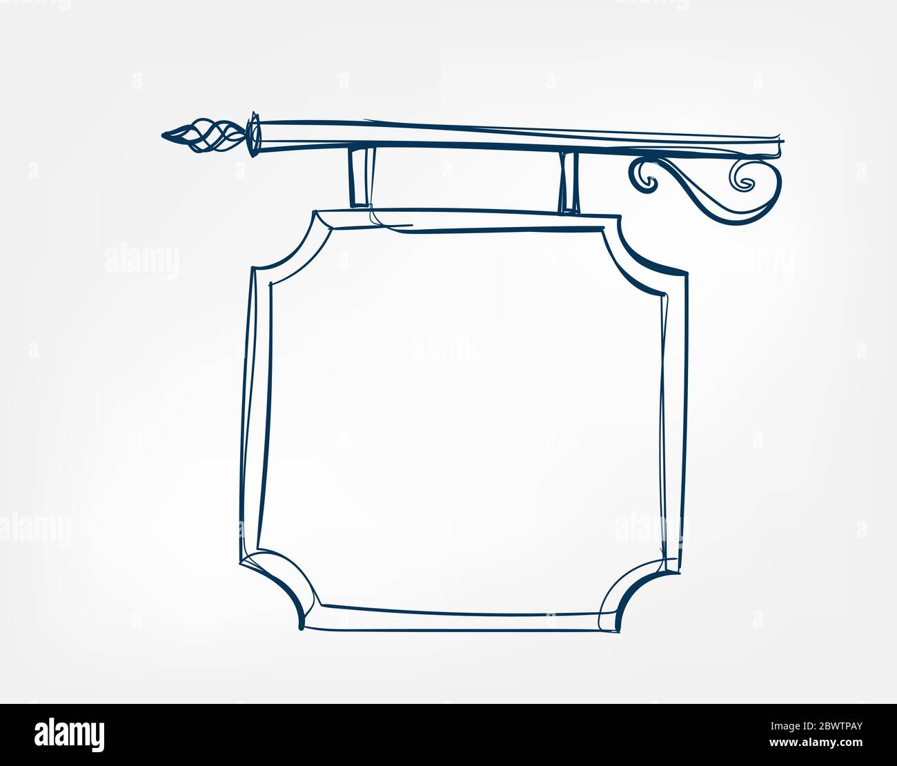 signboard vector art line isolated doodle Stock Vector Image & Art - Alamy