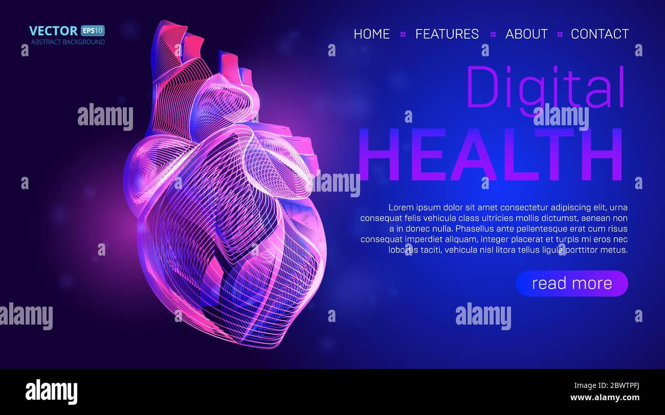 Digital health landing page background concept or hero banner design ...