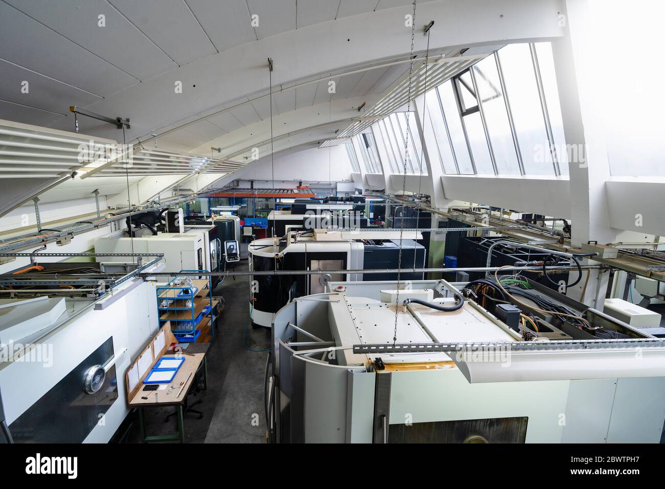 Germany, Bavaria, Munich, Production hall machinery Stock Photo - Alamy
