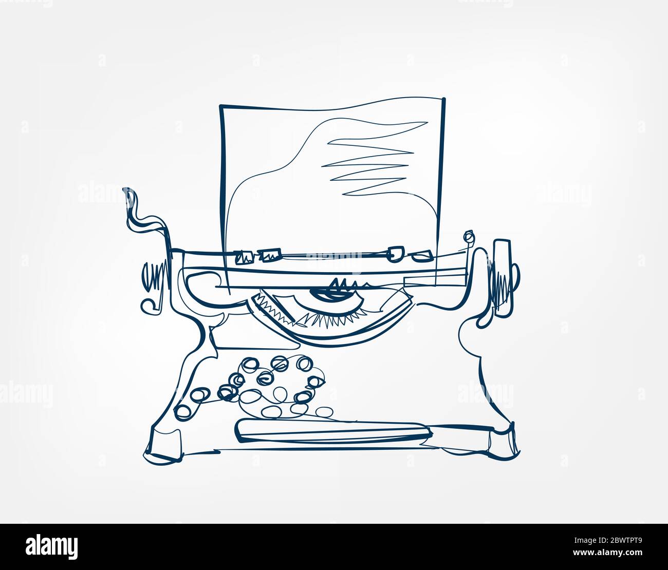 Typewriter Line Drawing