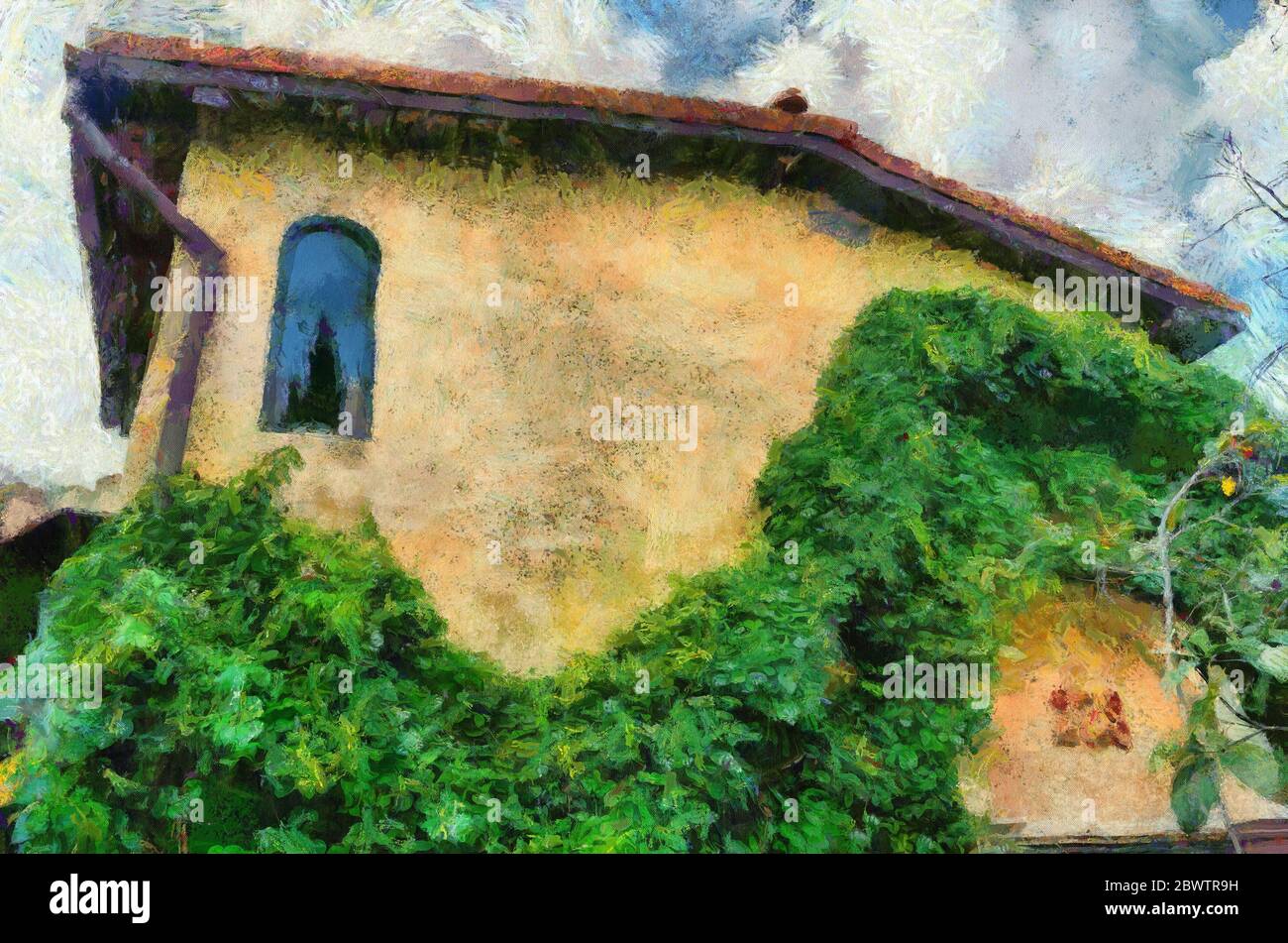 Italian style Colorful Italian style architecture Illustrations creates ...