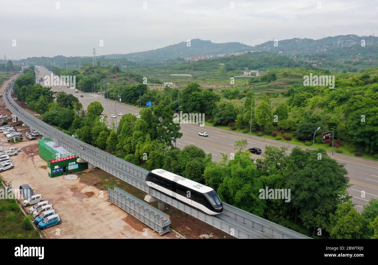 Chongqing. 3rd June, 2020. Aerial photo taken on June 3, 2020 shows a ...