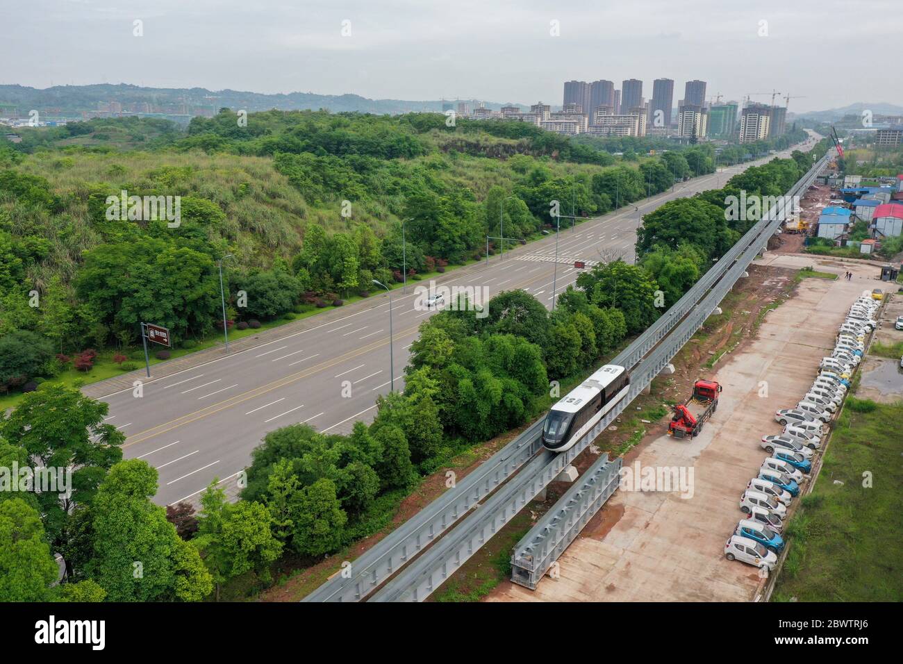 Chongqing. 3rd June, 2020. Aerial photo taken on June 3, 2020 shows a ...