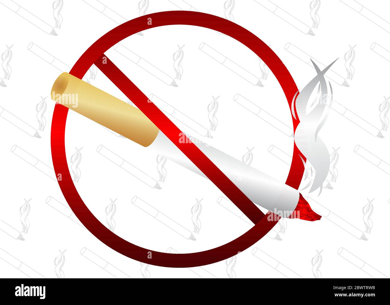 Do not Smoke! sign. Decorative prohibitive sign with abstract smoking ...