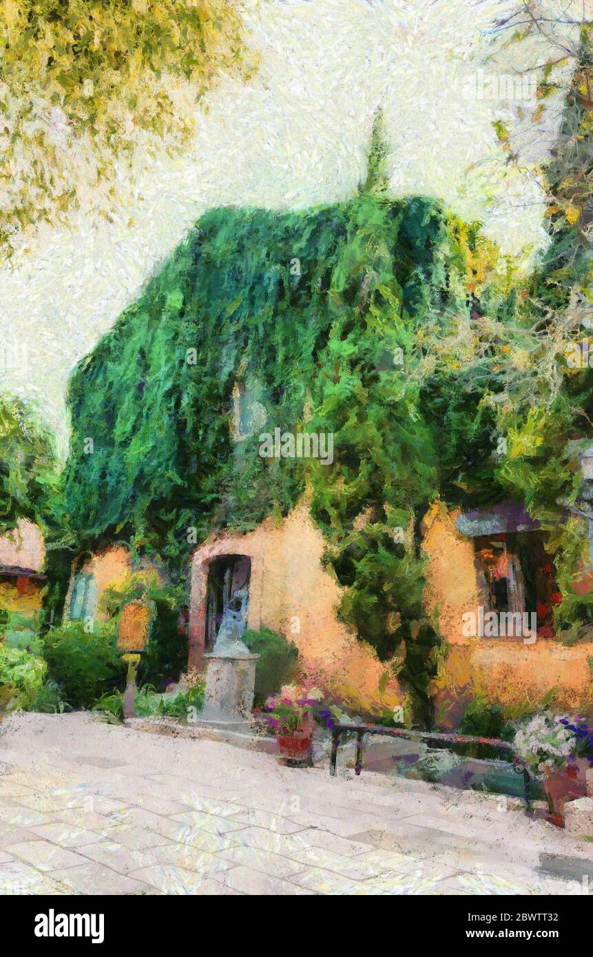 Italian style Colorful Italian style architecture Illustrations creates ...