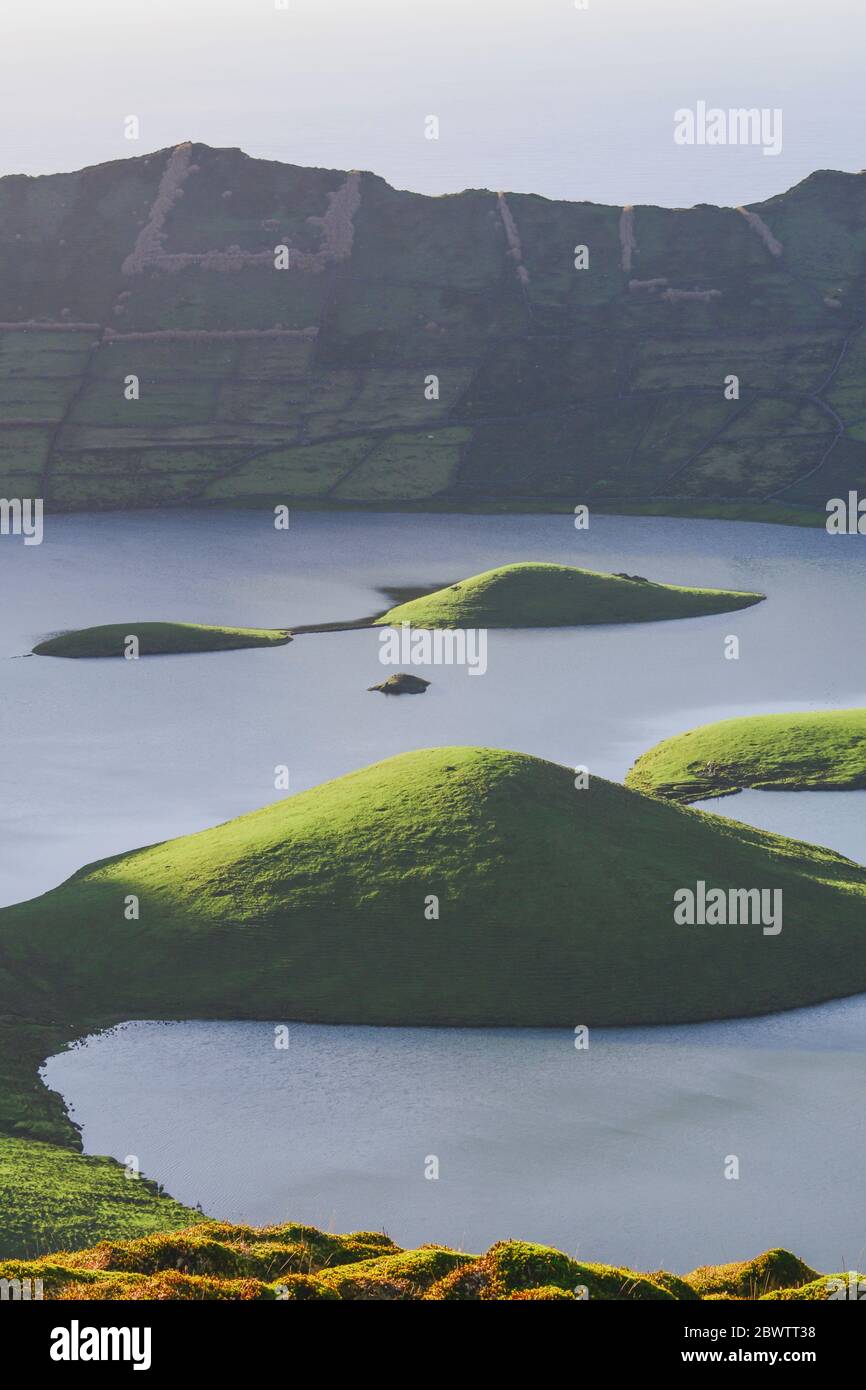 Portugal, Azores, Hills and lakes inside Caldeirao Stock Photo - Alamy