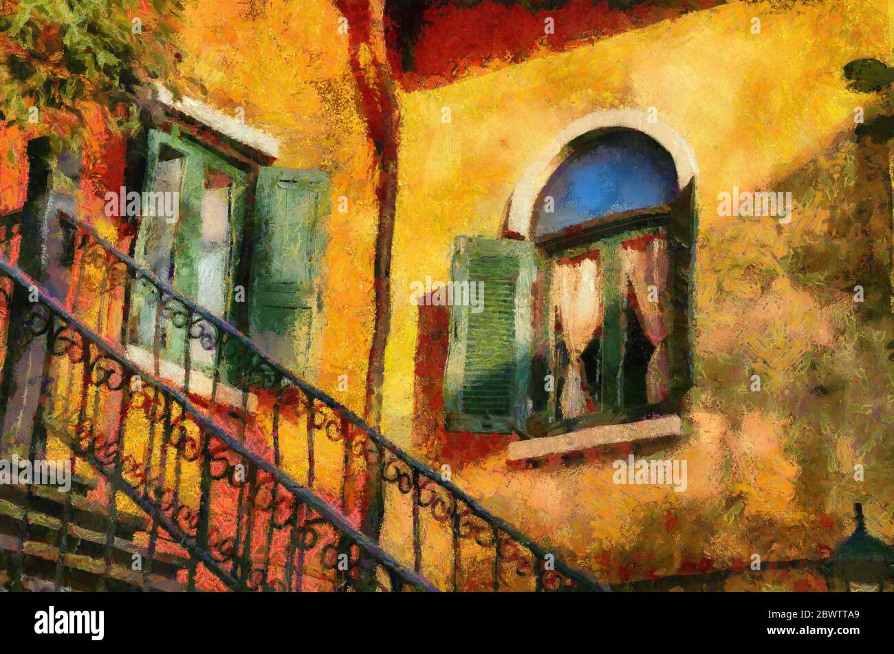 Italian style Colorful Italian style architecture Illustrations creates ...