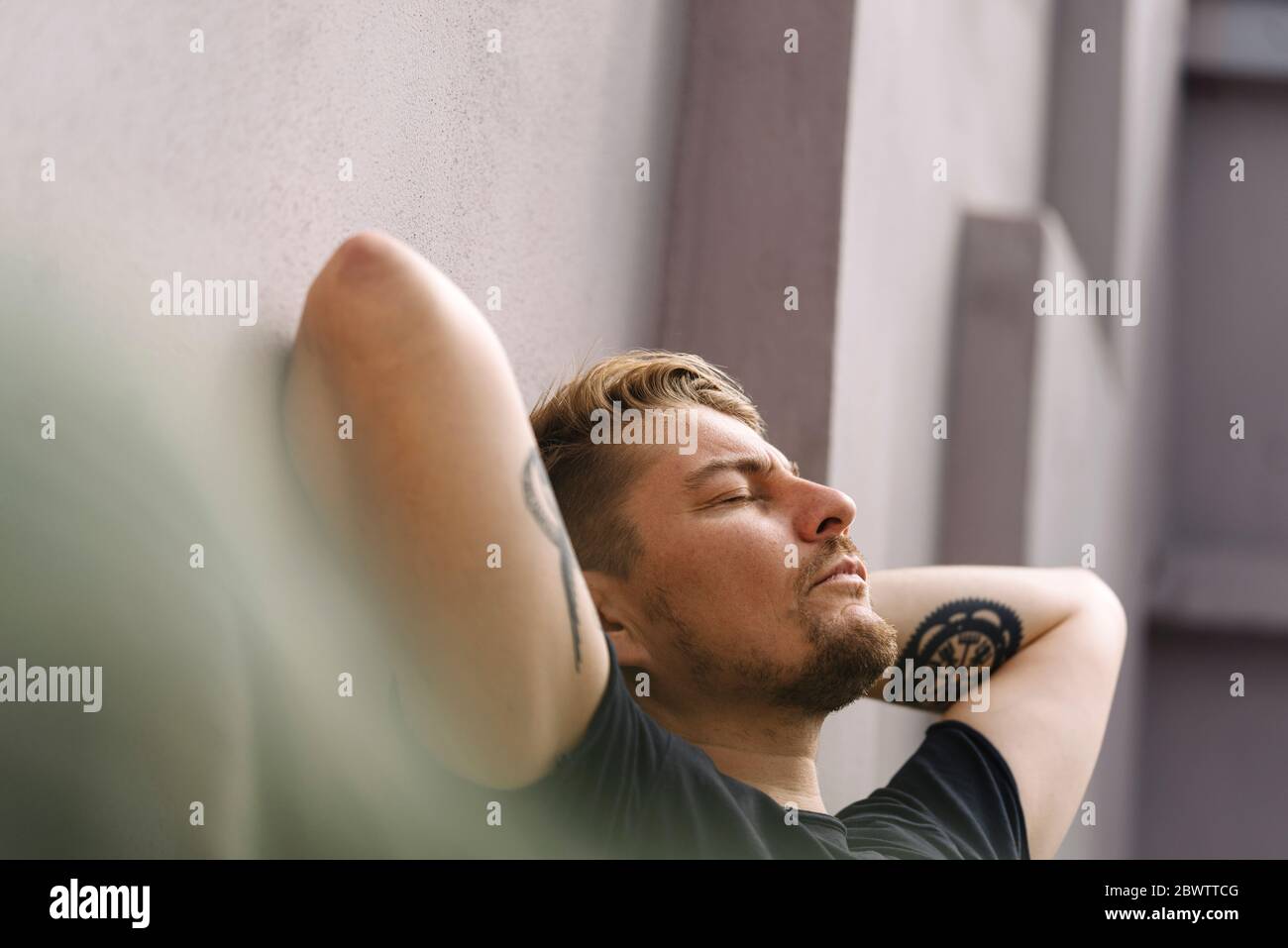 Portrait of a bearded man having a break Stock Photo - Alamy