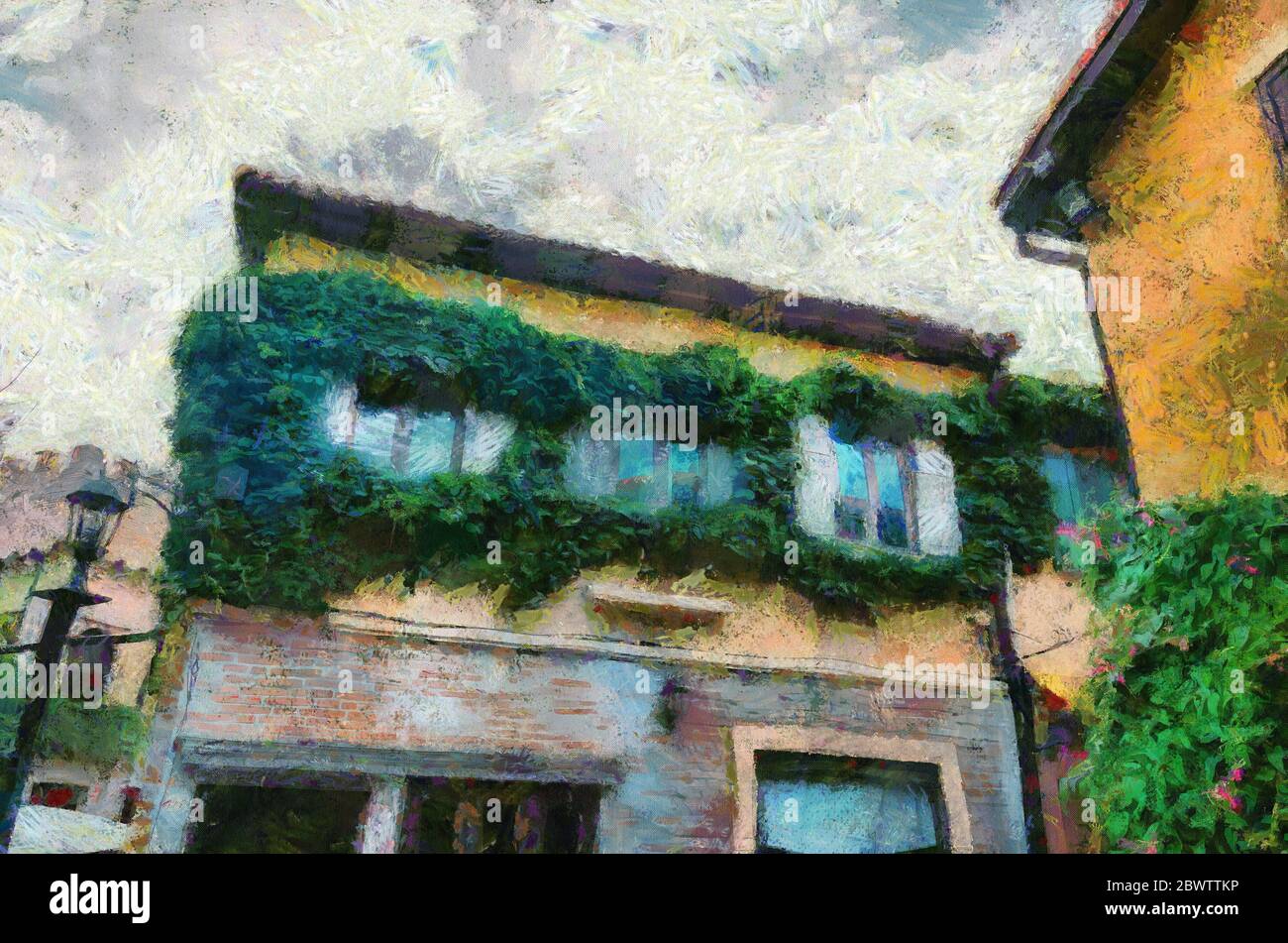 Italian style Colorful Italian style architecture Illustrations creates ...