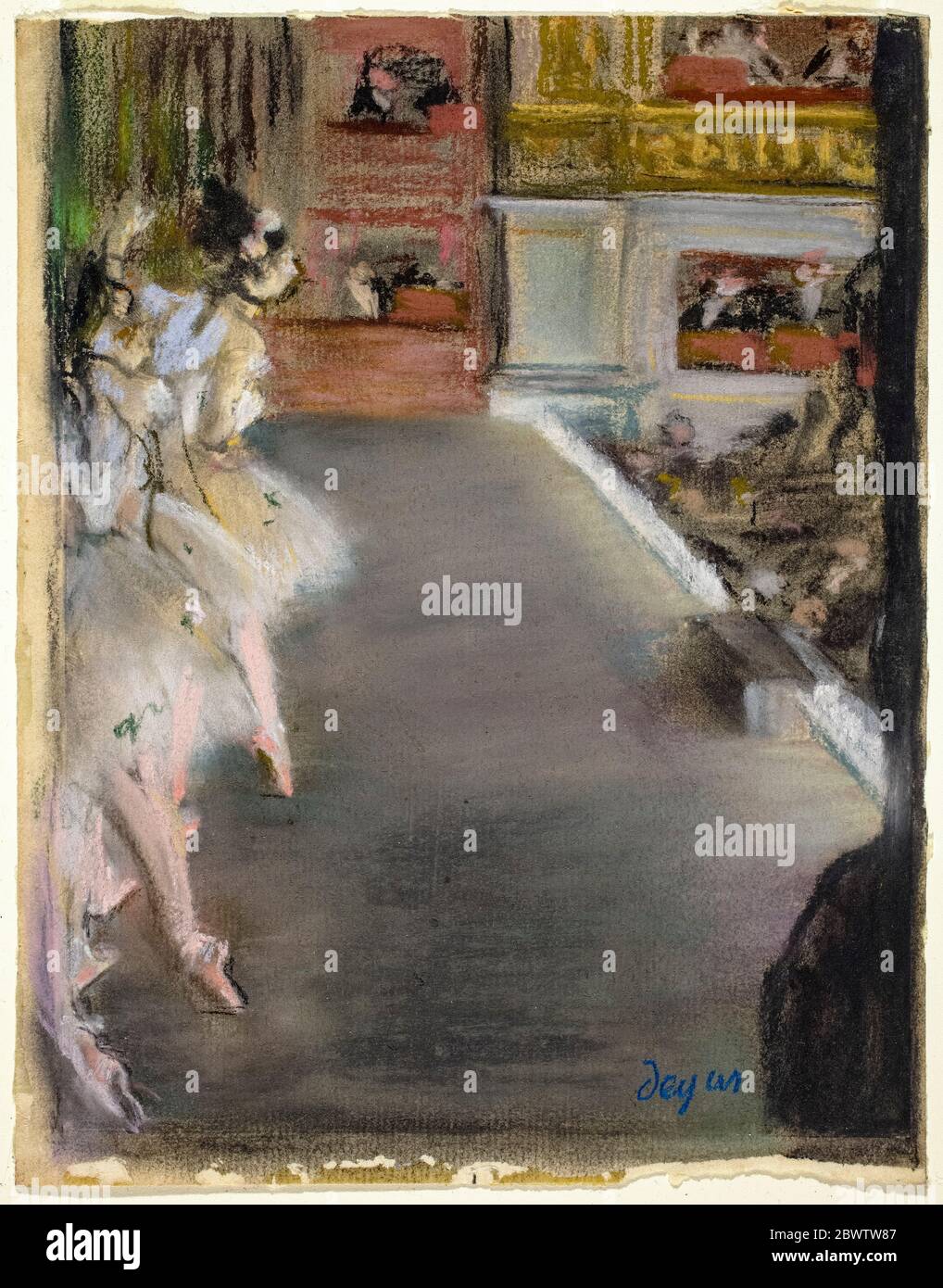Edgar Degas, Dancers at the Old Opera House, pastel drawing, circa 1877 ...