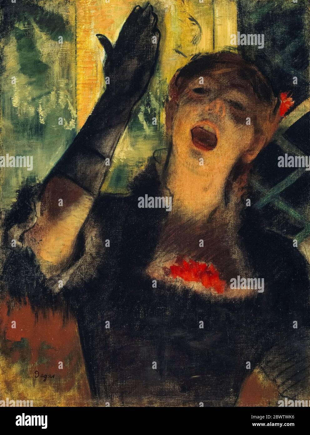 Edgar Degas, Café Singer, painting, 1879 Stock Photo - Alamy