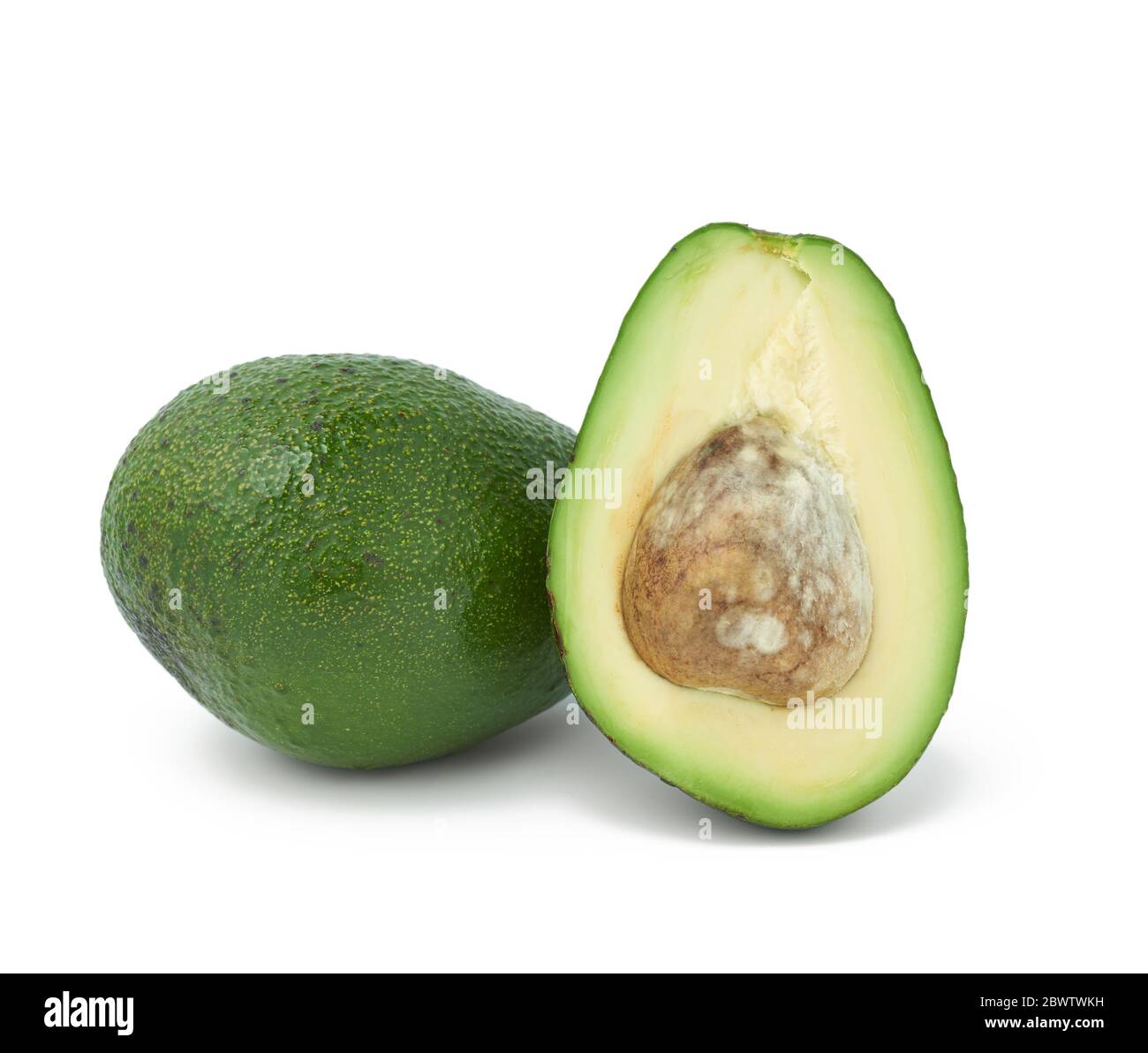 green avocado fruit isolated on white background, tasty and healthy ...
