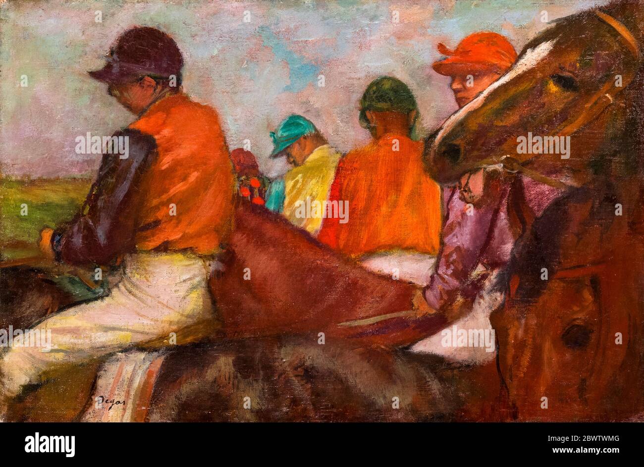 Edgar Degas, The Jockeys, painting, circa 1882 Stock Photo - Alamy