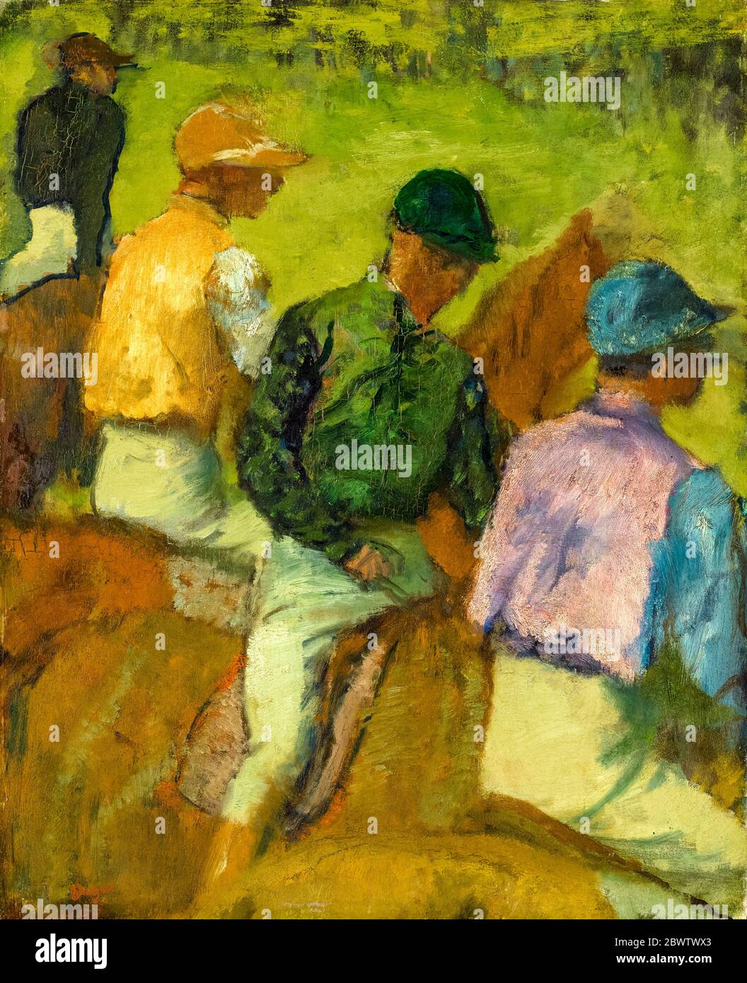 Edgar Degas, Four jockeys, painting, circa 1889 Stock Photo - Alamy