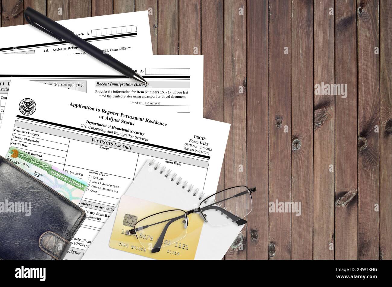 USCIS form I-485 Application to register permanent residence or adjust ...