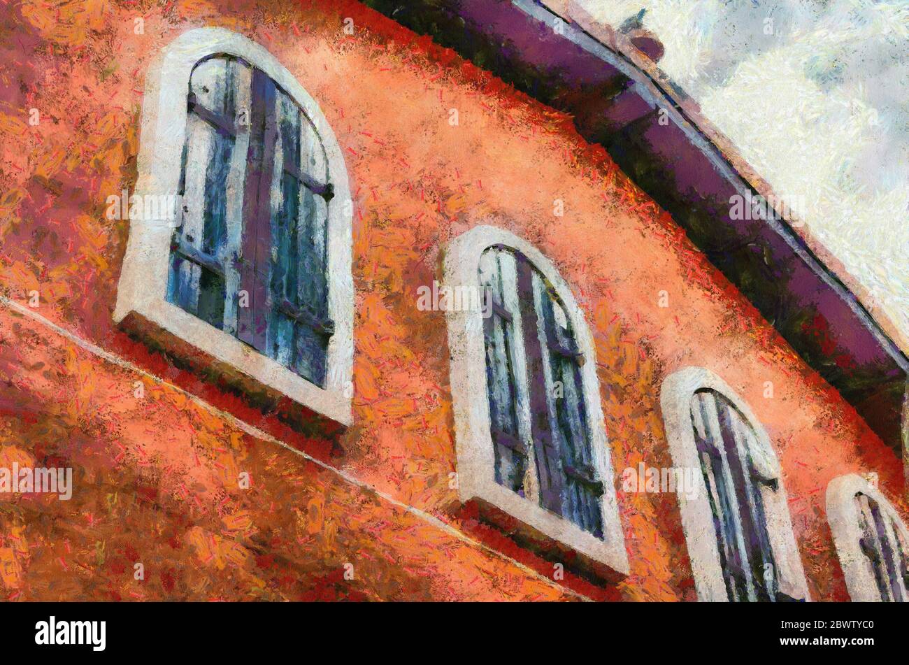 Italian style Colorful Italian style architecture Illustrations creates ...