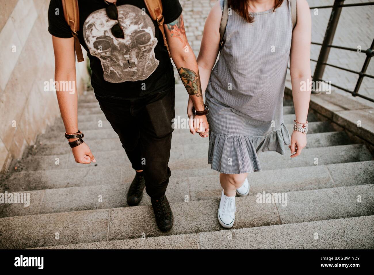 Man walking up stairs hi-res stock photography and images - Alamy