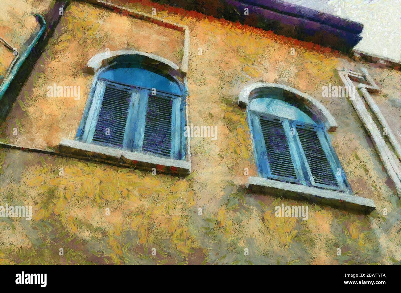 Italian style Colorful Italian style architecture Illustrations creates ...