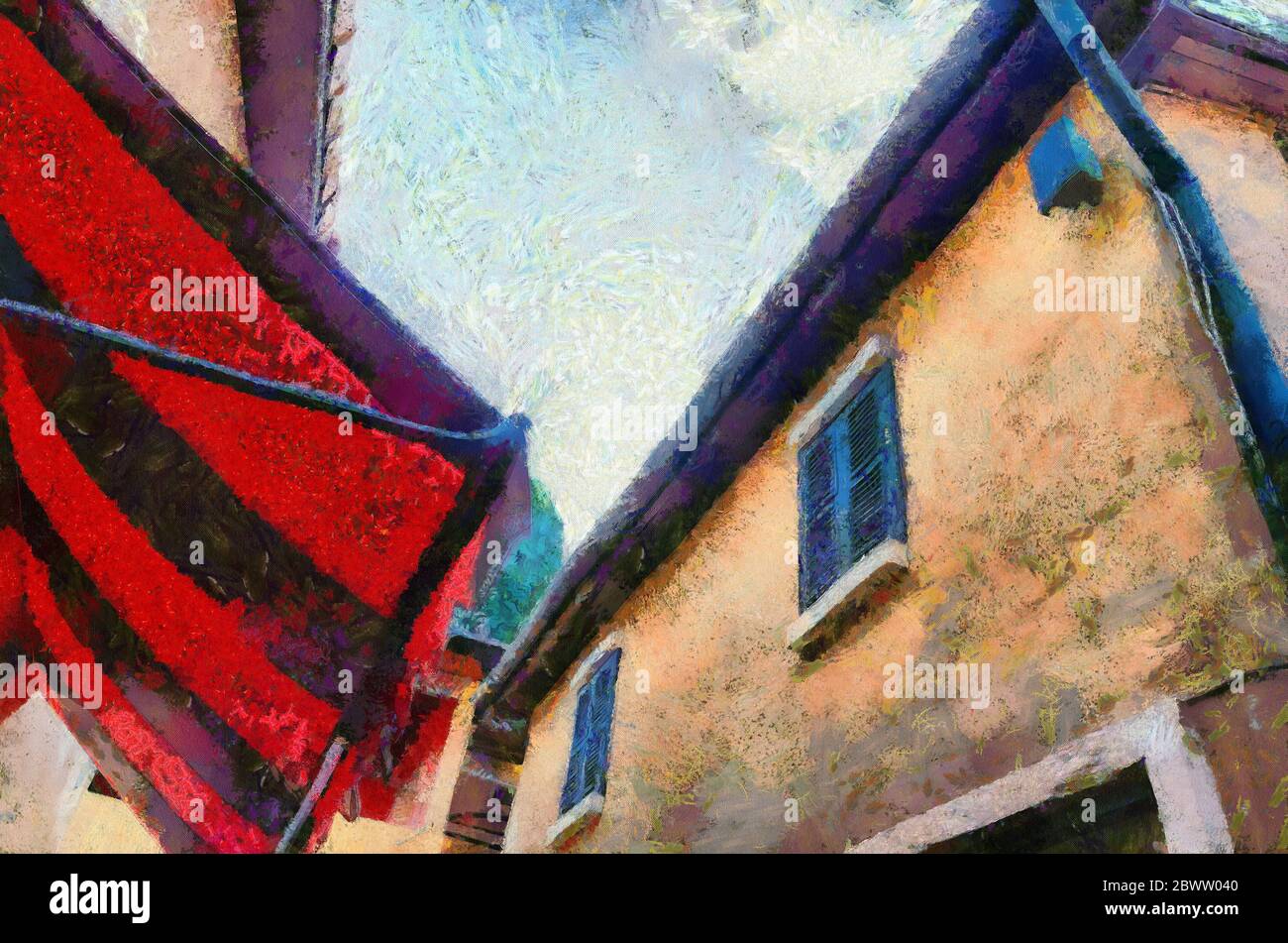 Italian style Colorful Italian style architecture Illustrations creates ...